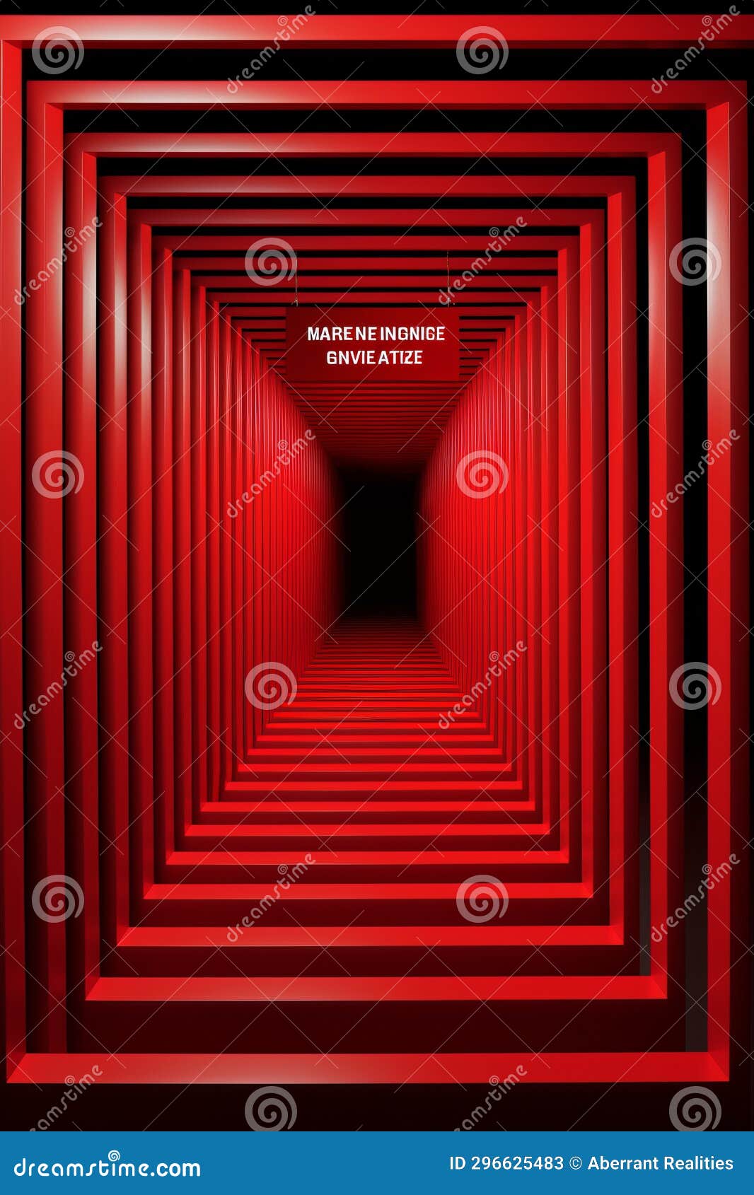 A Red Tunnel with an Empty Space in the Middle Stock Illustration ...