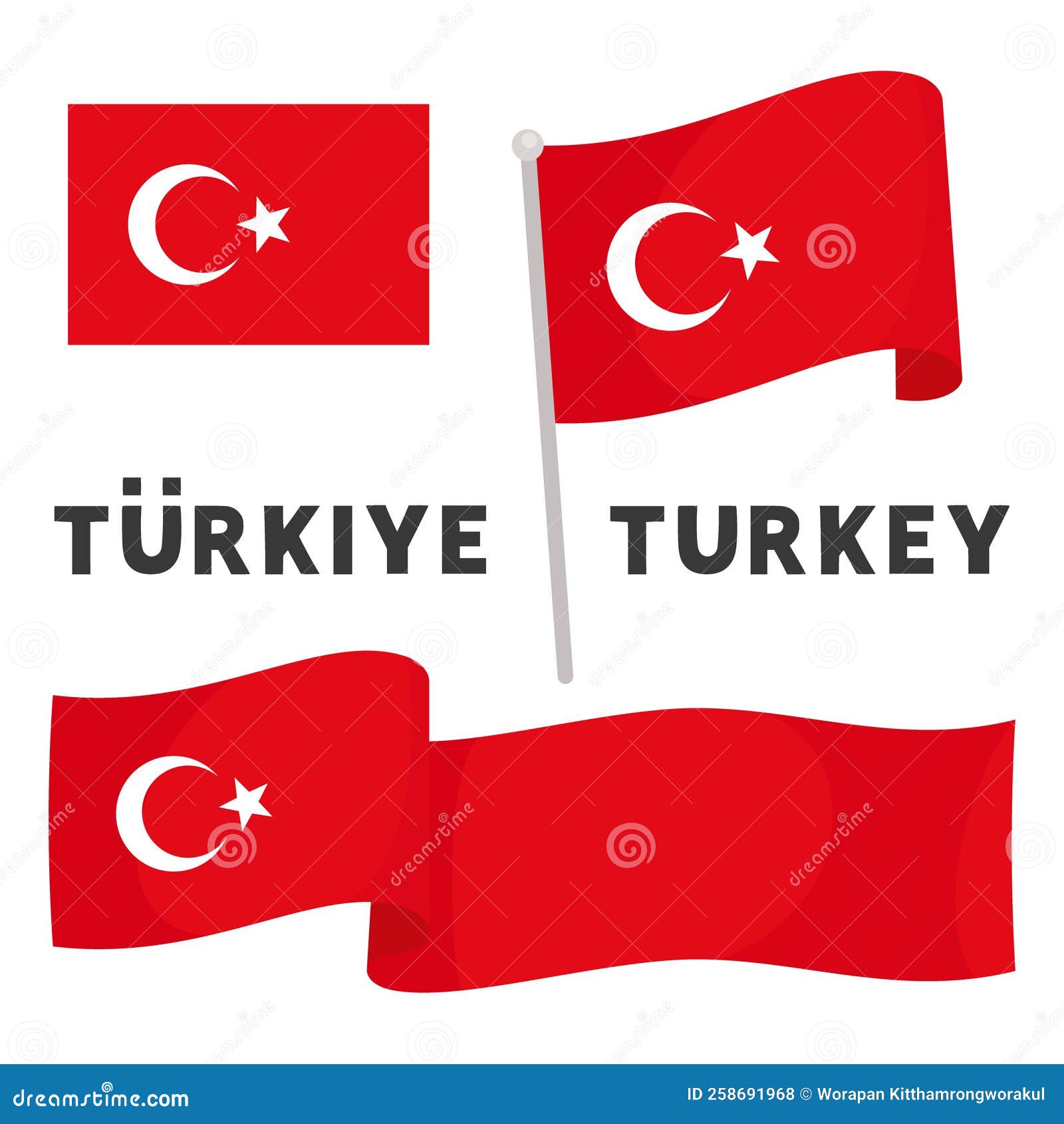 Red Turkey Flag Flick Vector Stock Vector - Illustration of ...
