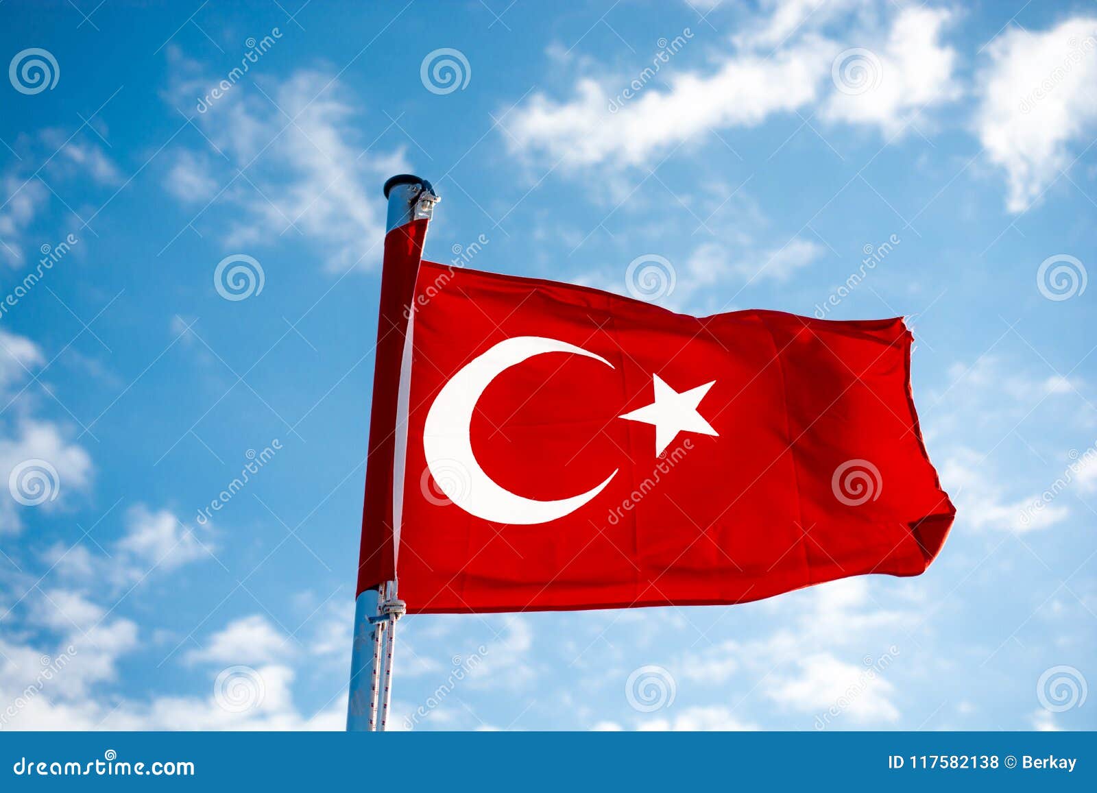 Red Turkish flag stock photo. Image of istanbul, identity - 117582138