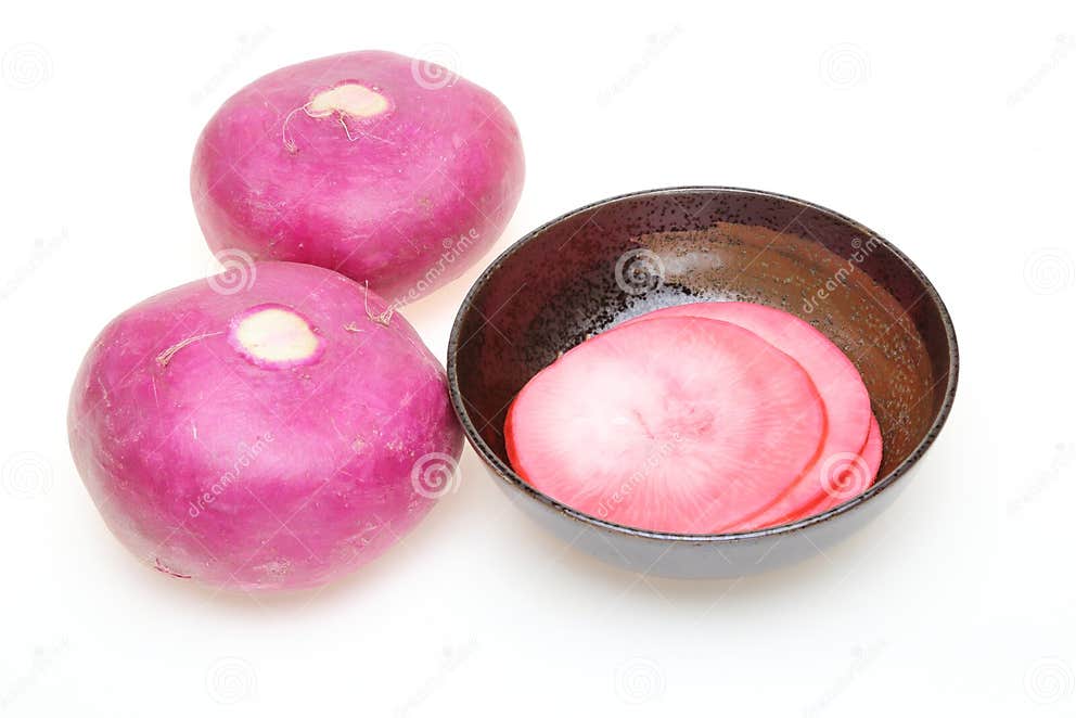 Red Turnips and Pickles in a White Background Stock Photo - Image of ...