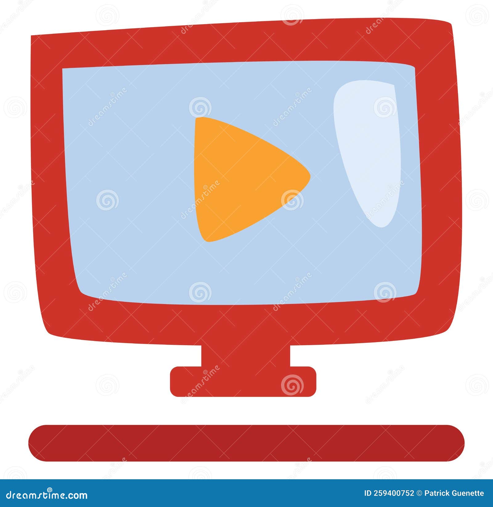 Red TV, icon stock vector. Illustration of streaming - 259400752