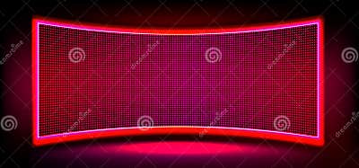 Red Tv Led Screen with Light Texture Background Stock Illustration ...