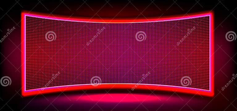 Red Tv Led Screen with Light Texture Background Stock Illustration ...