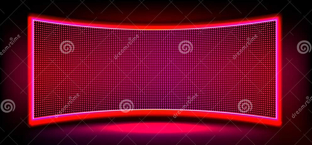 Red Tv Led Screen with Light Texture Background Stock Illustration ...