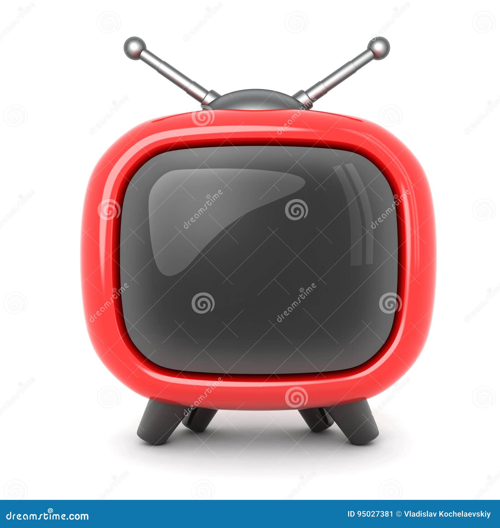 Red TV symbol stock illustration. Illustration of show - 95027381