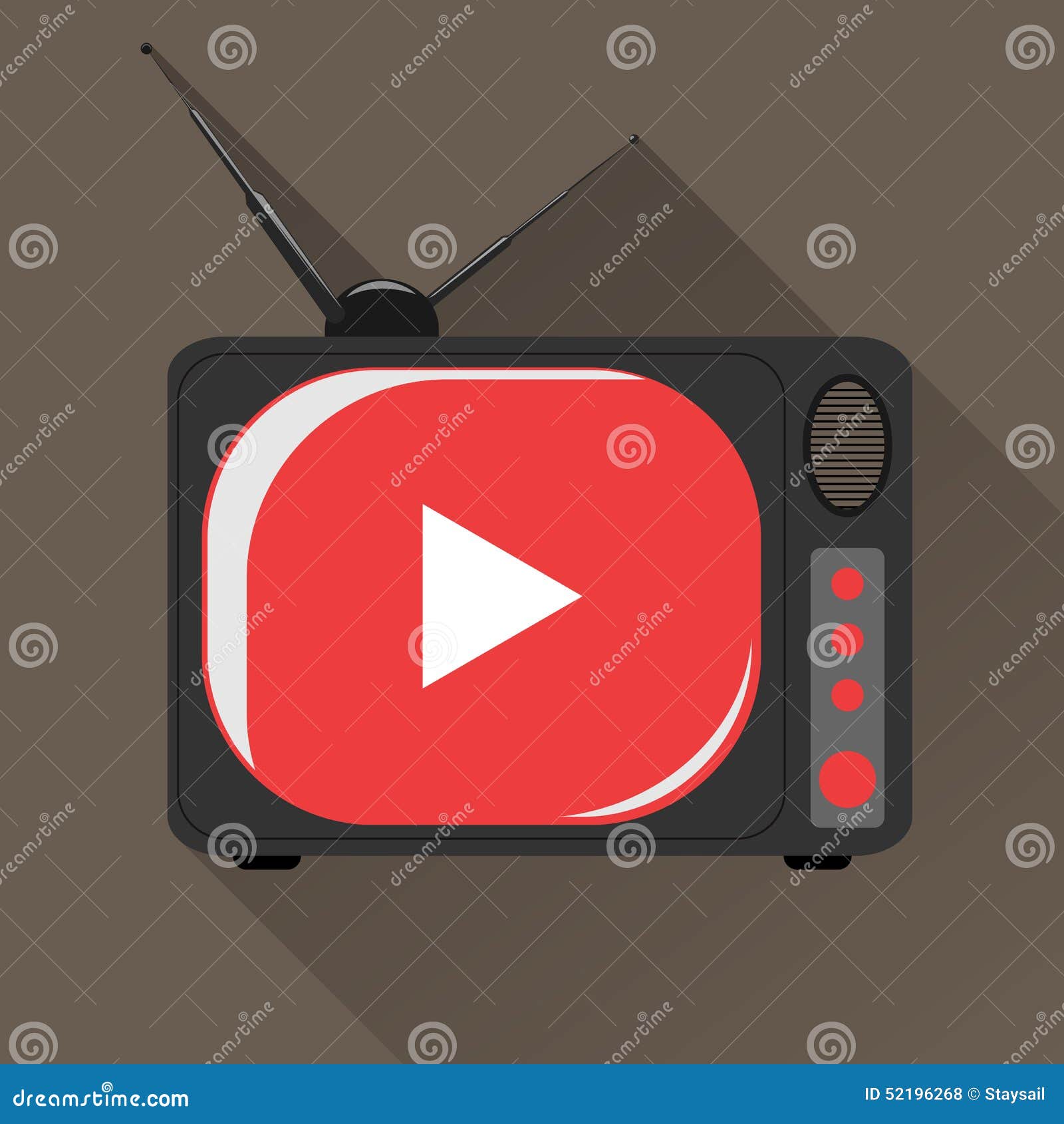 Red tv stock vector. Illustration of display, broadcasting - 52196268