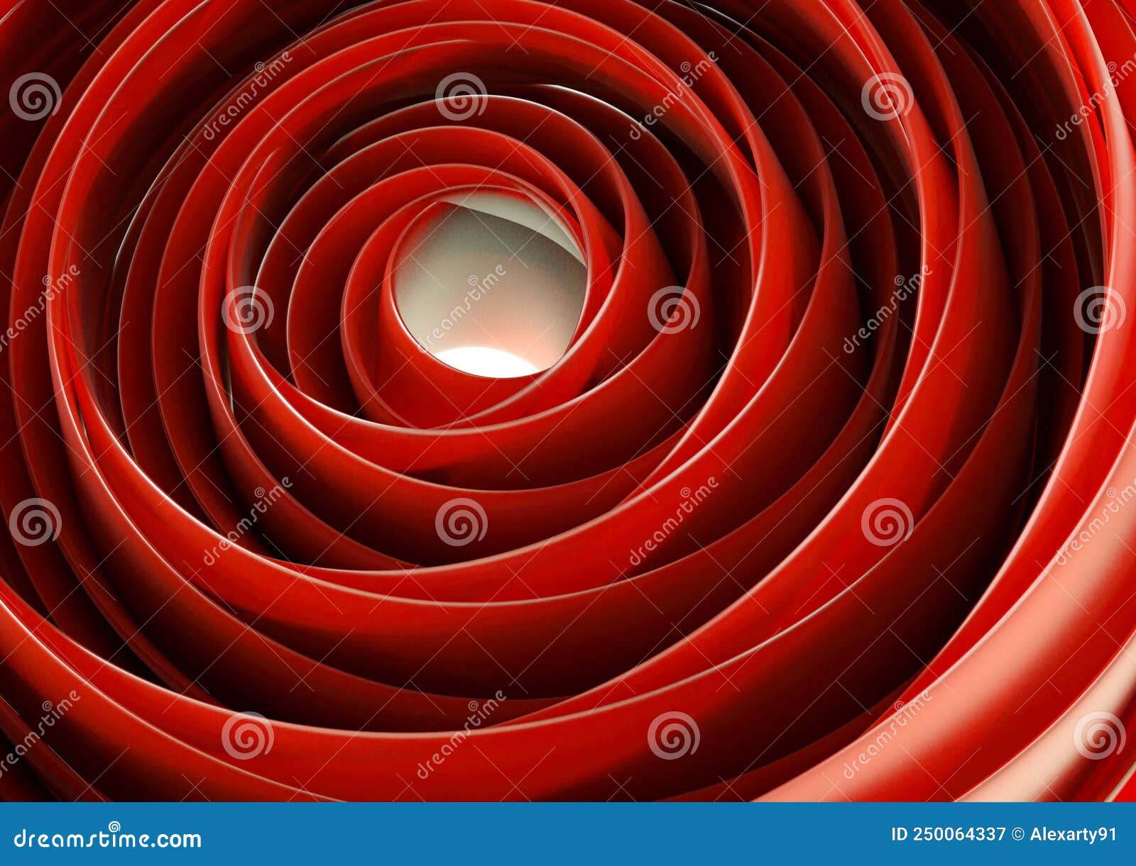 Red Twisted Rings in the Style of Abstraction 3d Render Stock ...