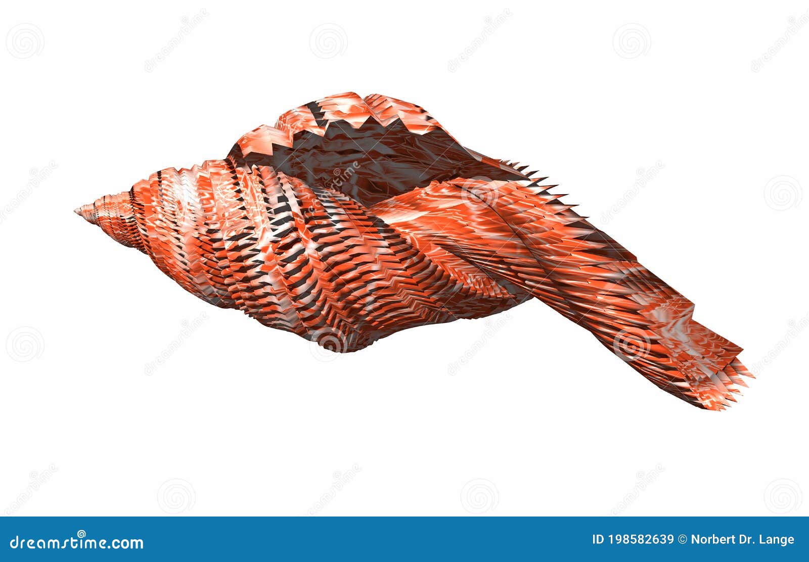 Red twisted sea shell stock illustration. Illustration of spirale ...