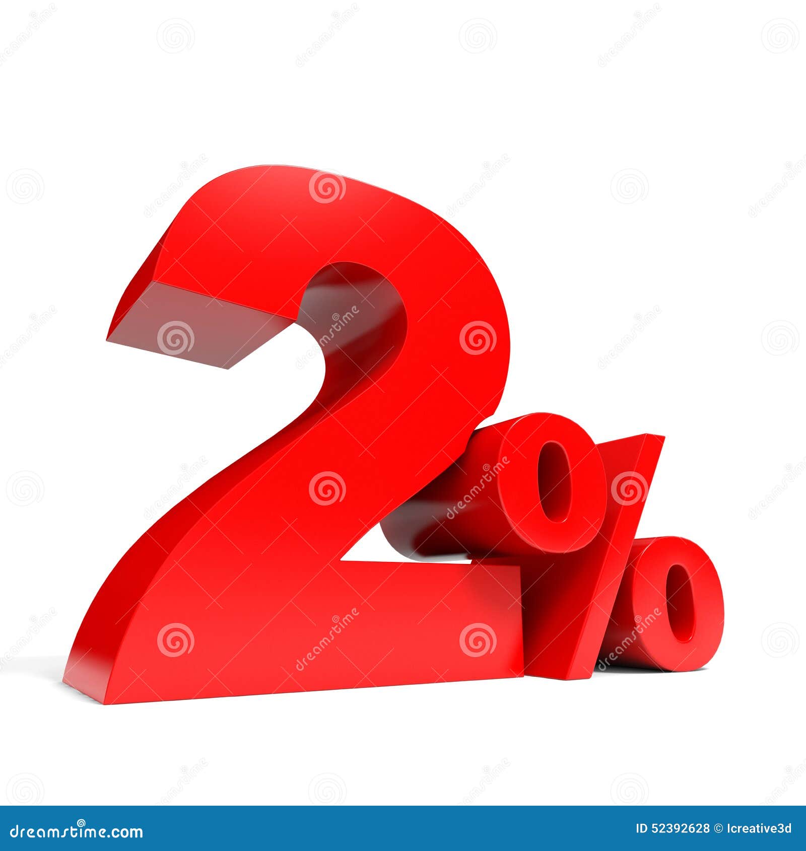 Red Two Percent Off. Discount 2 Stock Illustration - Illustration of ...