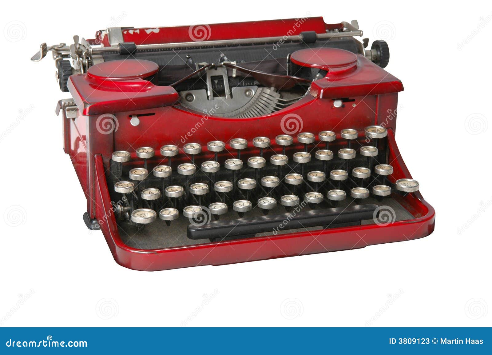 Red typewriter 1 stock image. Image of office, typescript - 3809123
