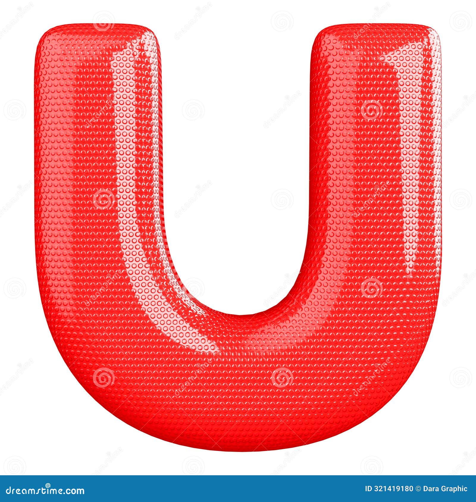 Red U Font 3D RenderWith White Background Design Stock Photo ...