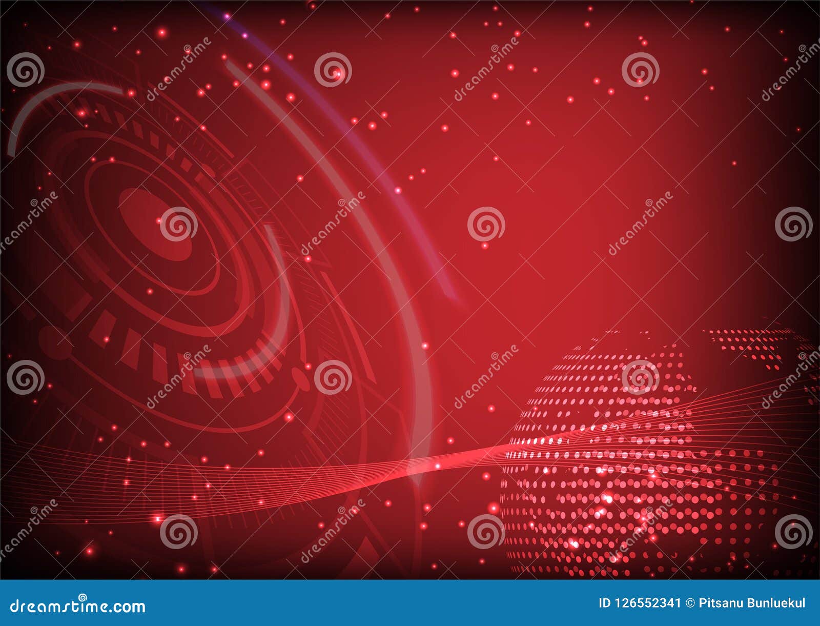 Red UI with Global Shape and Space Stock Vector - Illustration of ...
