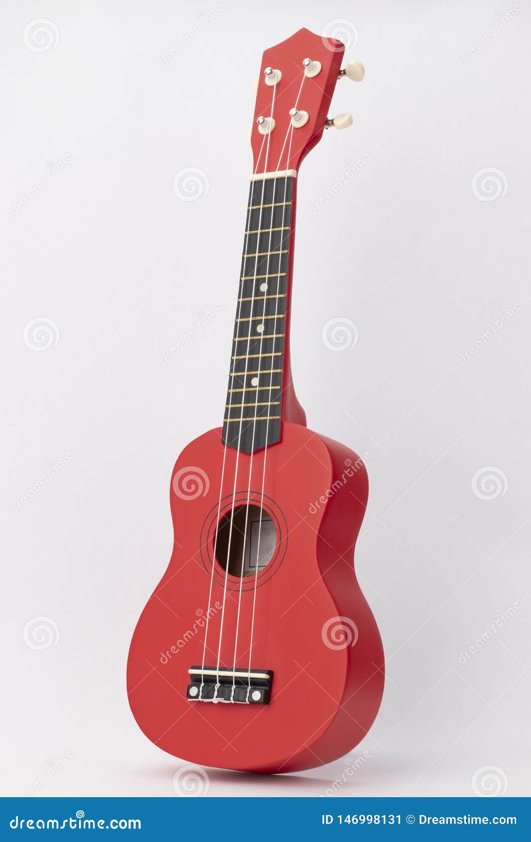 Red Ukulele with White Strings Stock Image - Image of instrument ...