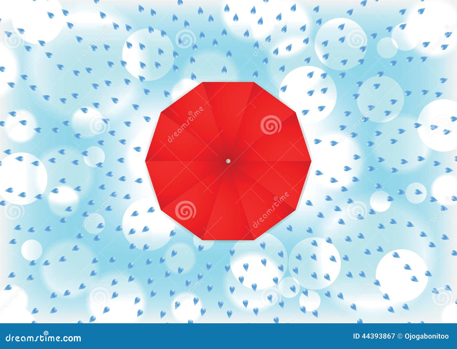 Red Umbrella with Rain Drop Stock Vector - Illustration of symbol ...