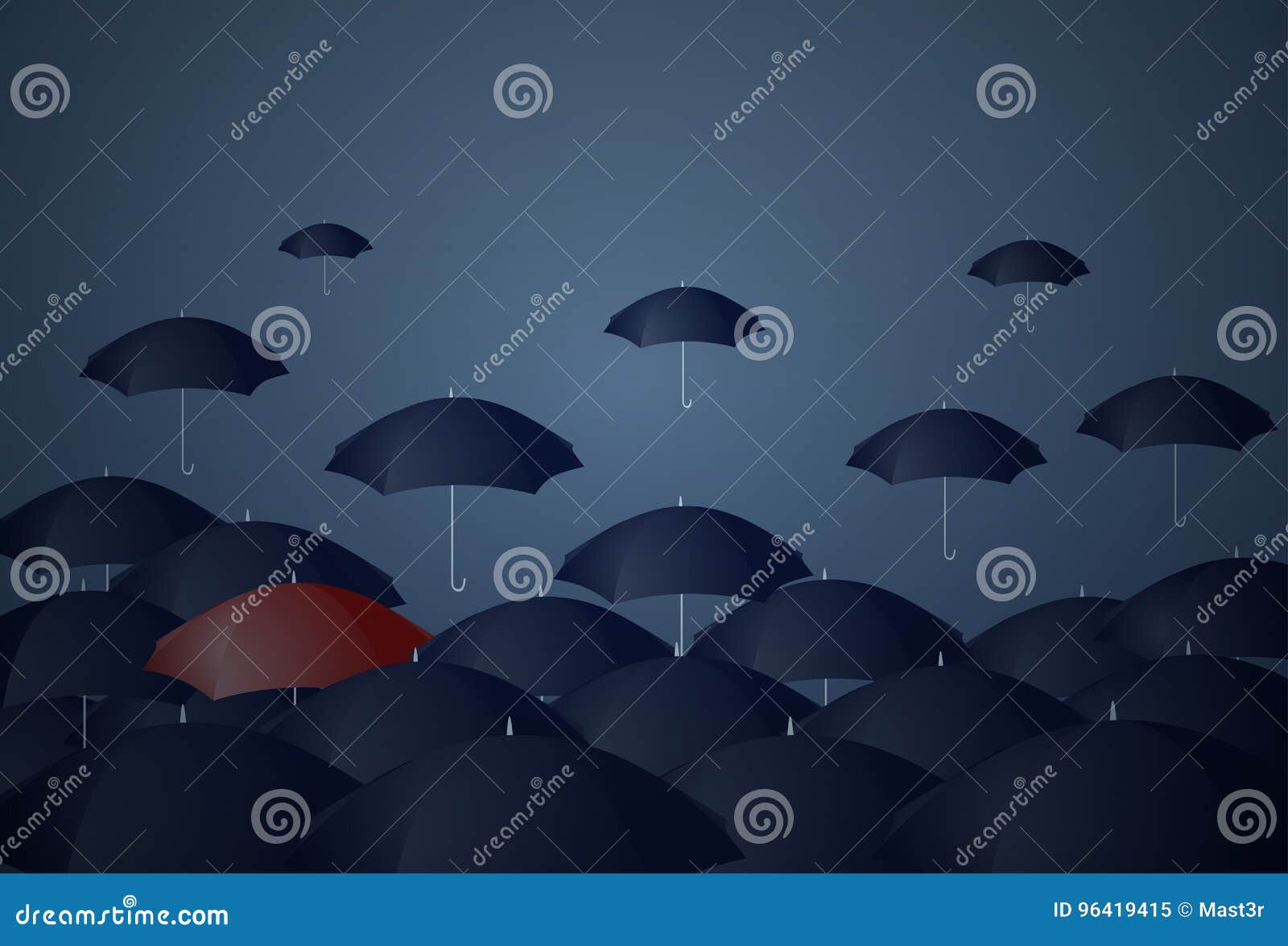 Red Umbrella Standing Out of Crowd Individuality Concept Stock Vector ... Red Umbrella Standing Out of Crowd Individuality Concept Stock Vector ...