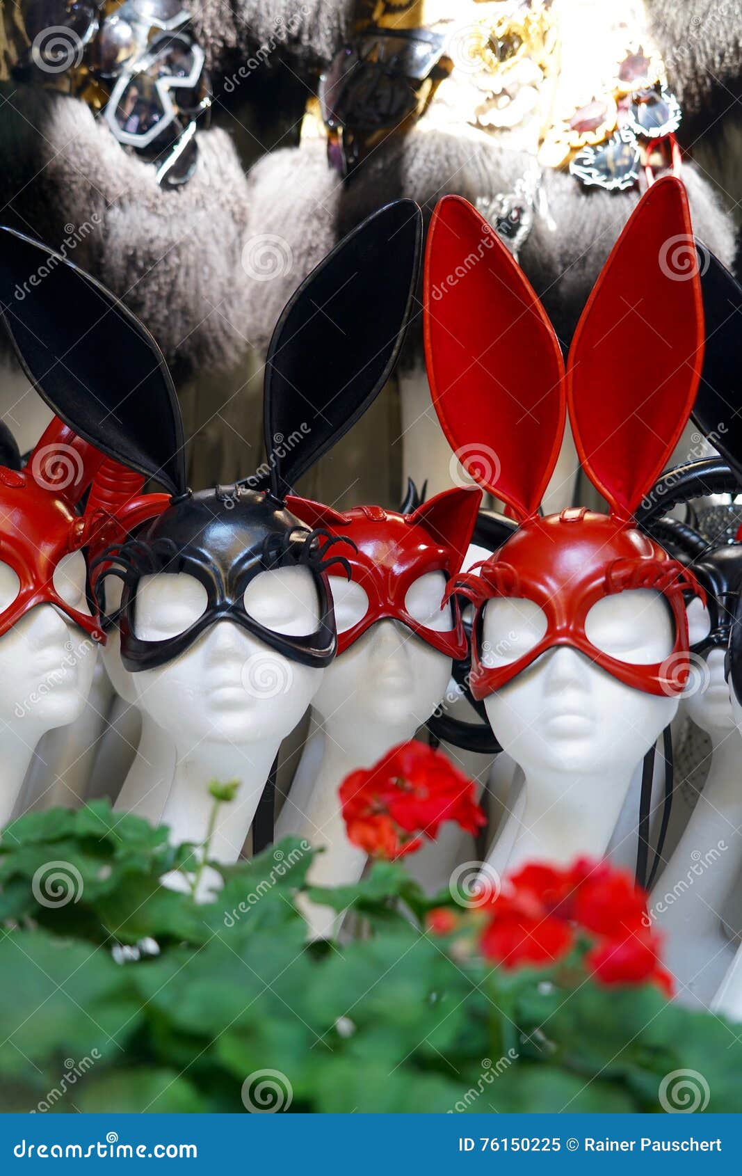 Red und black bunny masks stock image. Image of sexual - 76150225