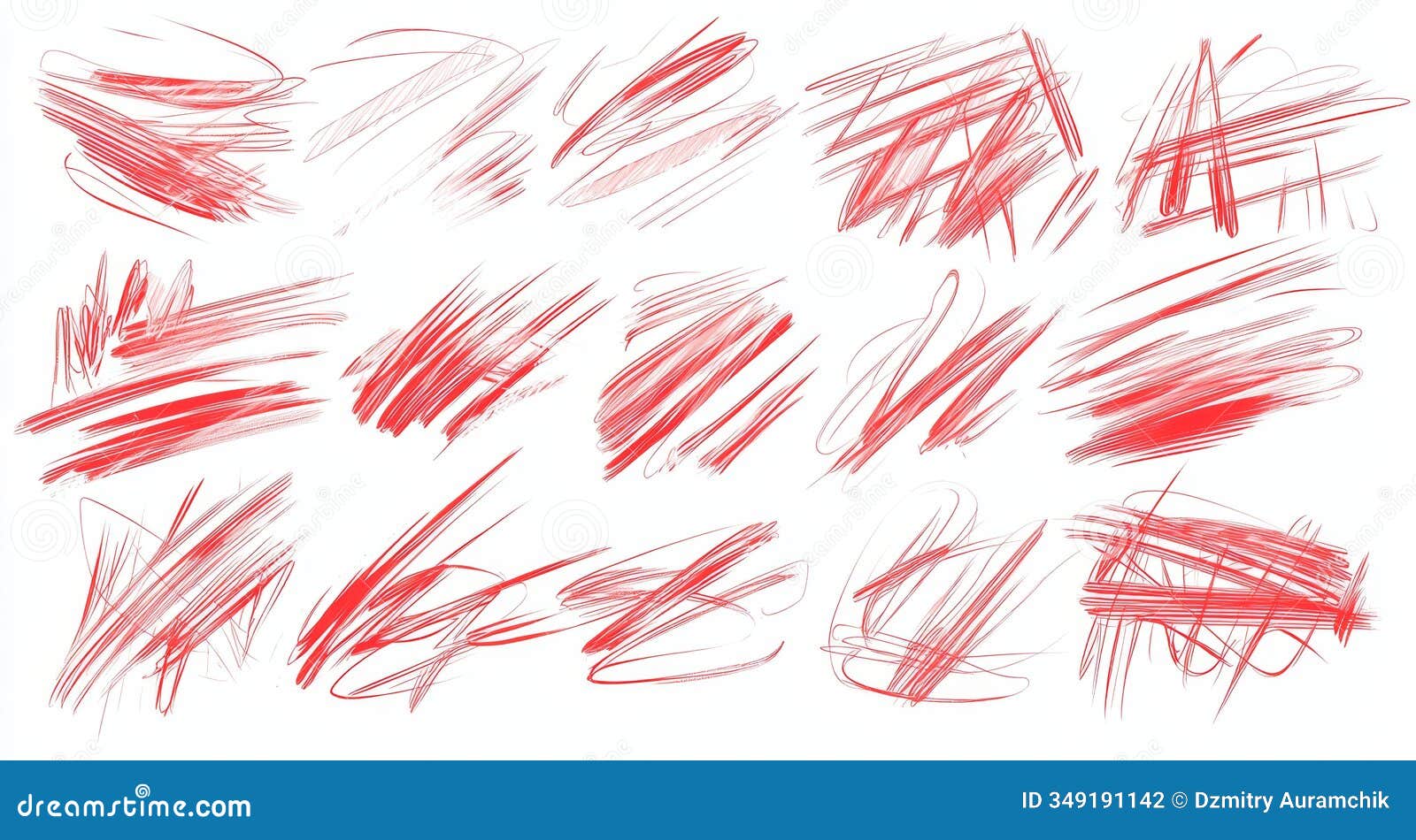 A Red Underline Made with a Brush Stroke. a Highlight Stroke Using a ...