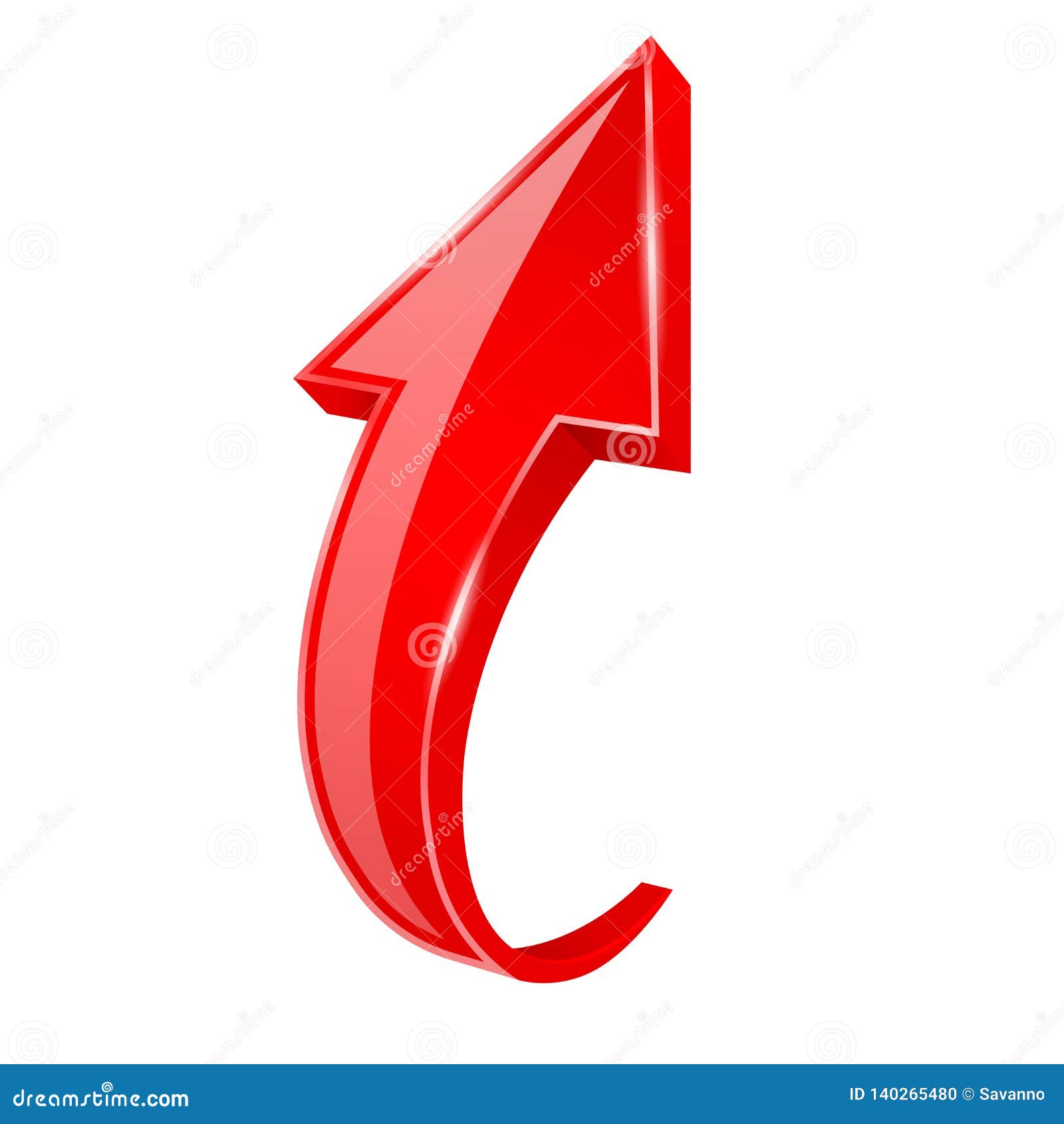 Red UP Arrow. Shiny Bent Web Sign Stock Vector - Illustration of icon ...