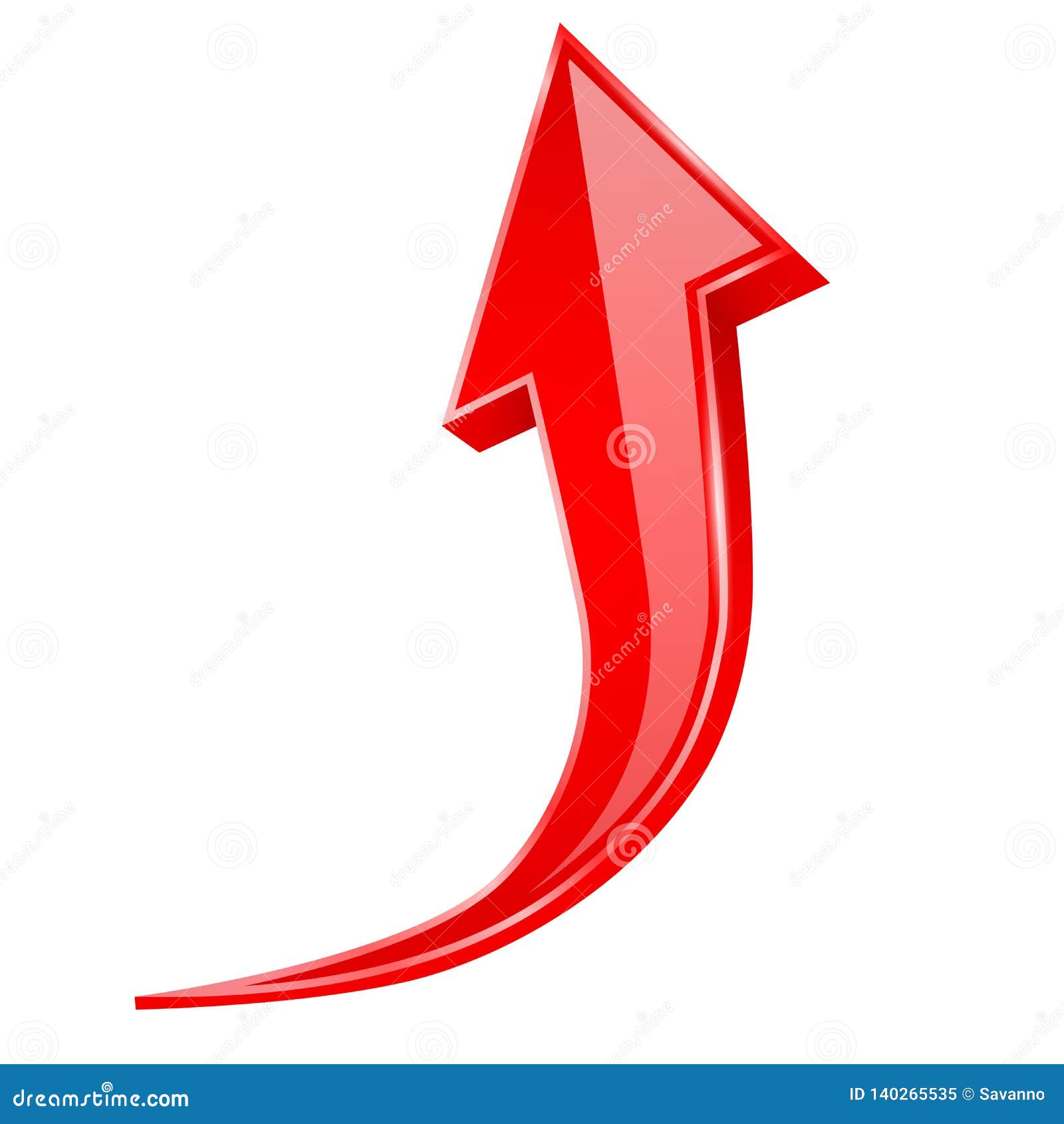 Red UP Arrow. Shiny Bent Web Sign Stock Vector - Illustration of ...