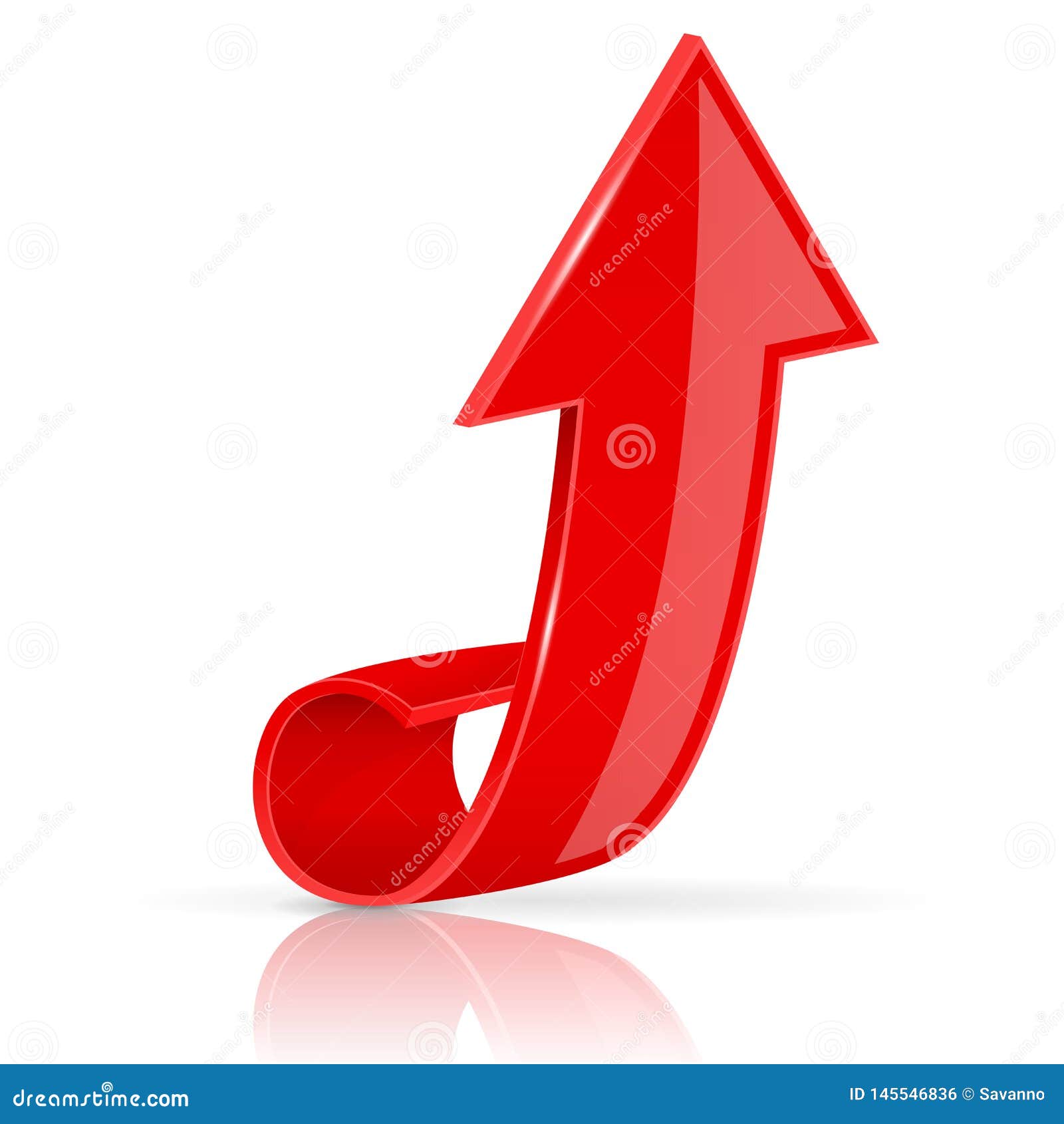 Red UP Arrow. Shiny 3d Sign Stock Vector - Illustration of white ...