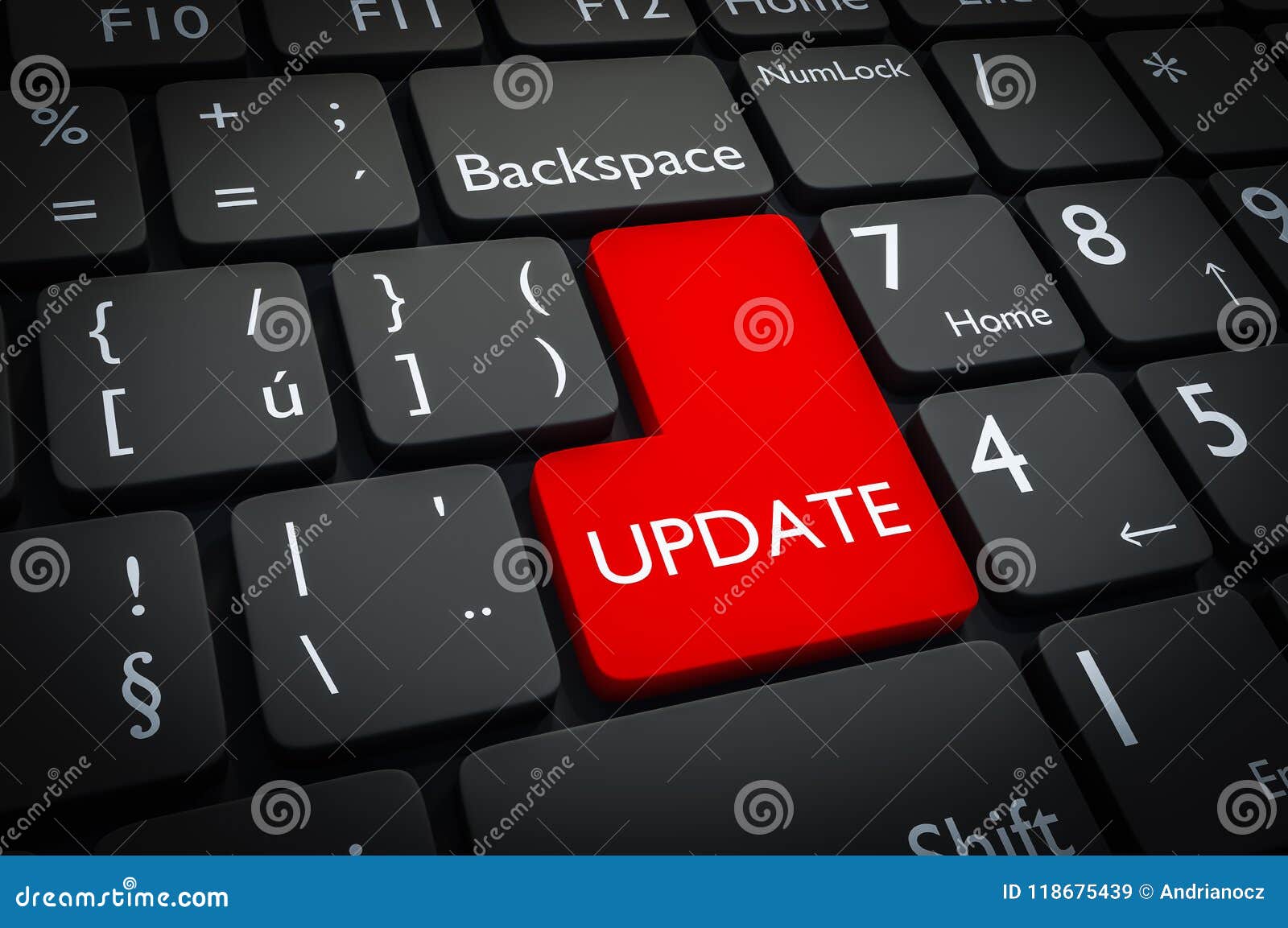 Red Update Button on Black Keyboard Stock Illustration - Illustration ...