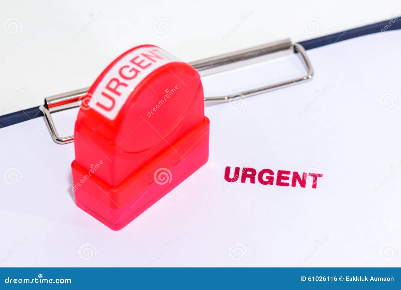 Red Urgent Stamp on White Paper with Rubber Stamper and Clipboard Stock ...