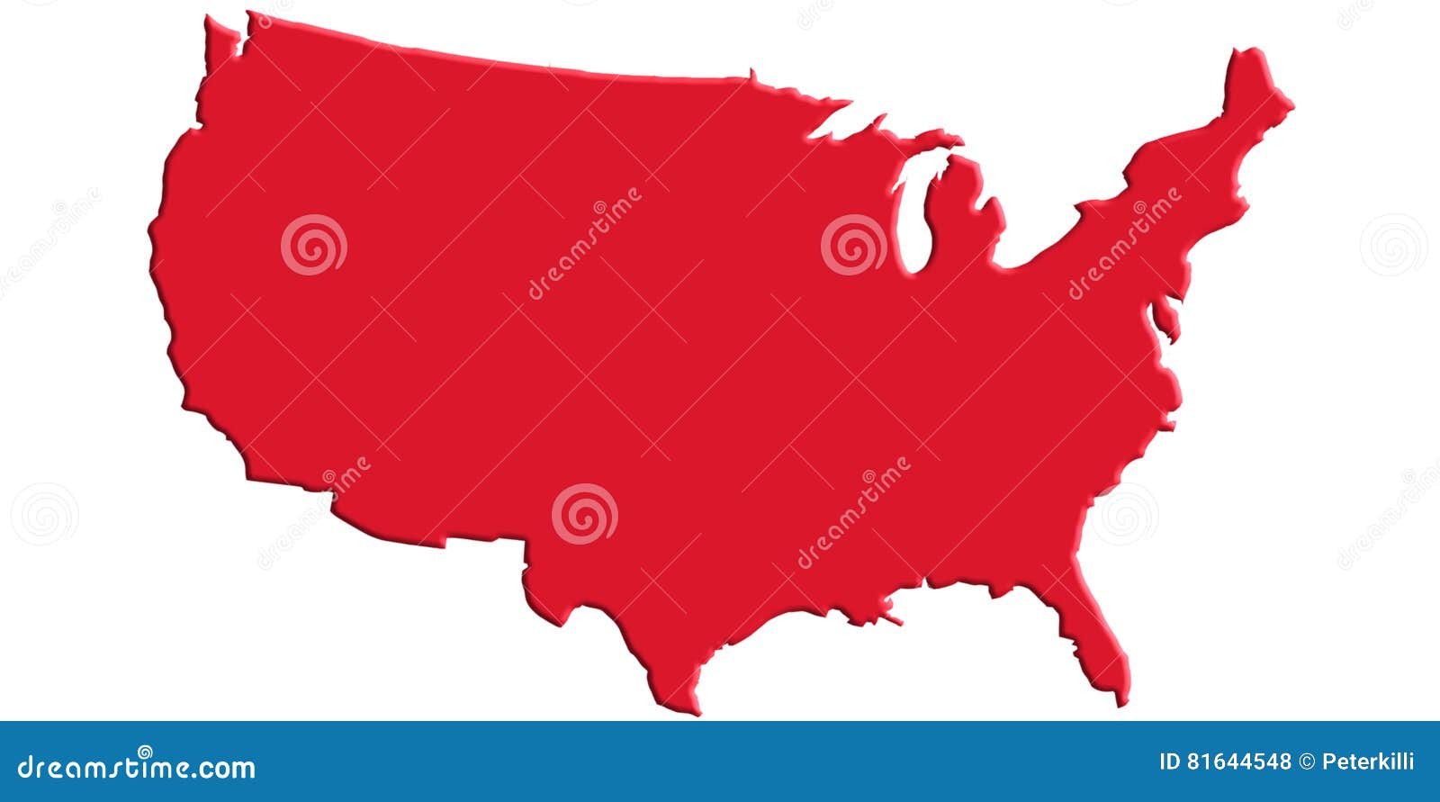 Red US map stock illustration. Illustration of figure - 81644548