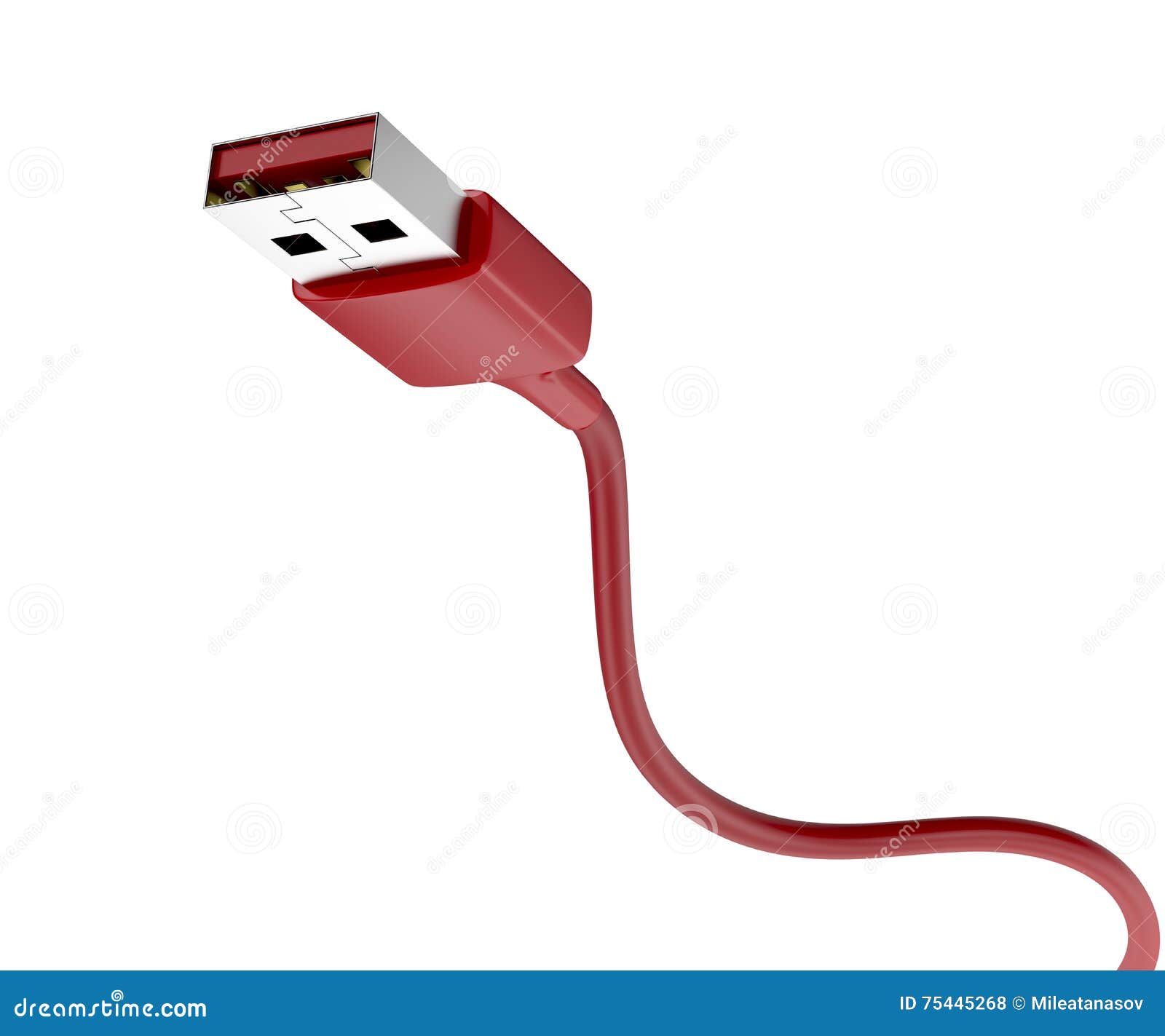 Red usb cable stock illustration. Illustration of cable - 75445268