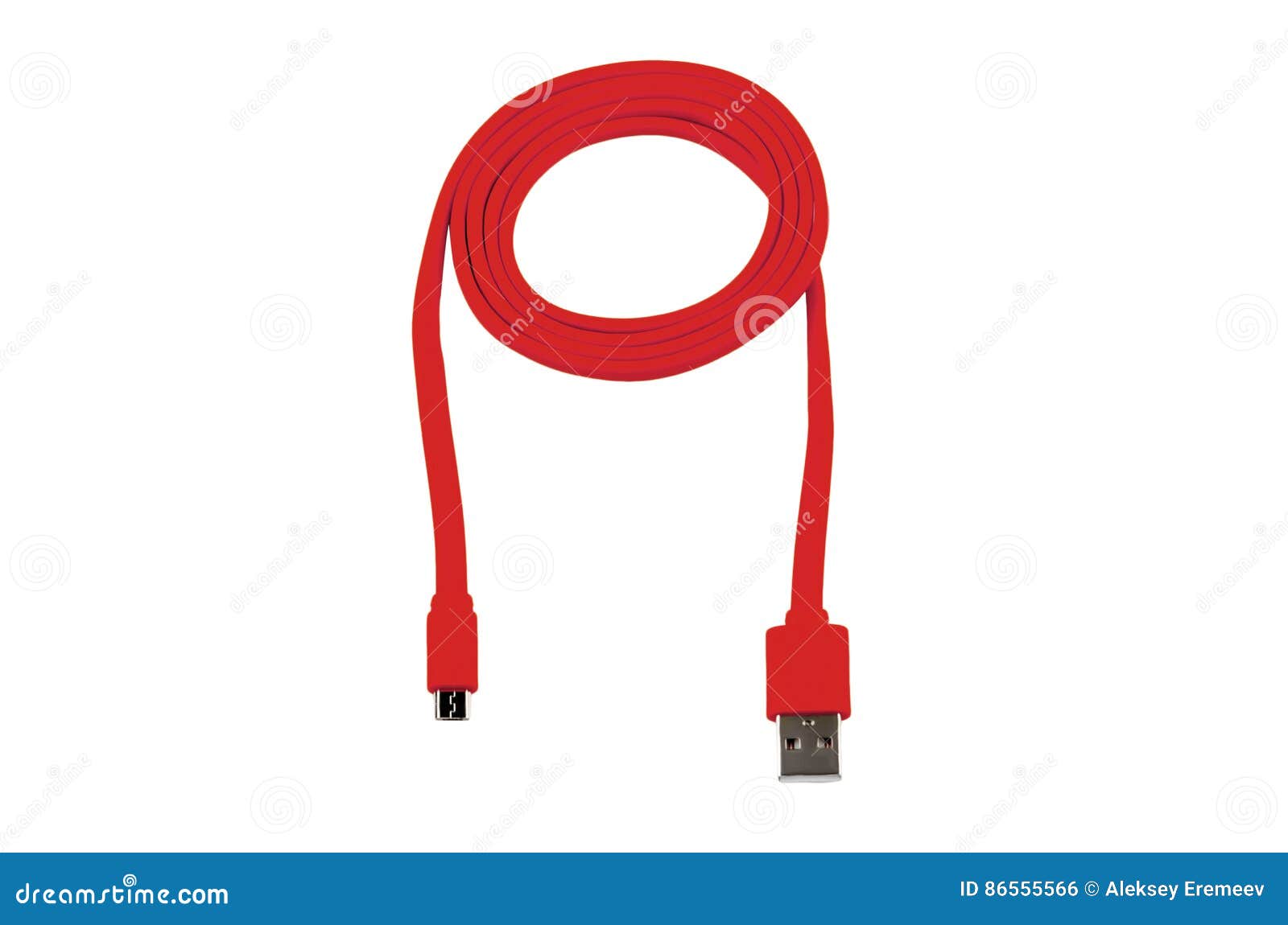 Red Usb-cable Micro Usb Isolated Stock Photo - Image of micro, data ...