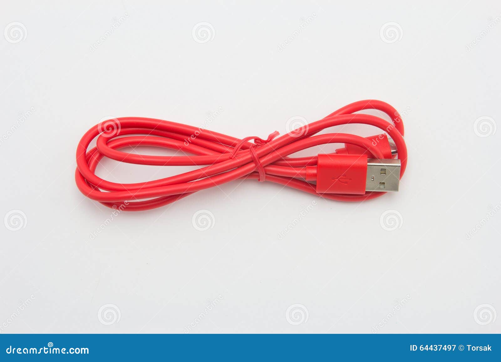 Red USB Cable Plug stock image. Image of computer, connection - 64437497