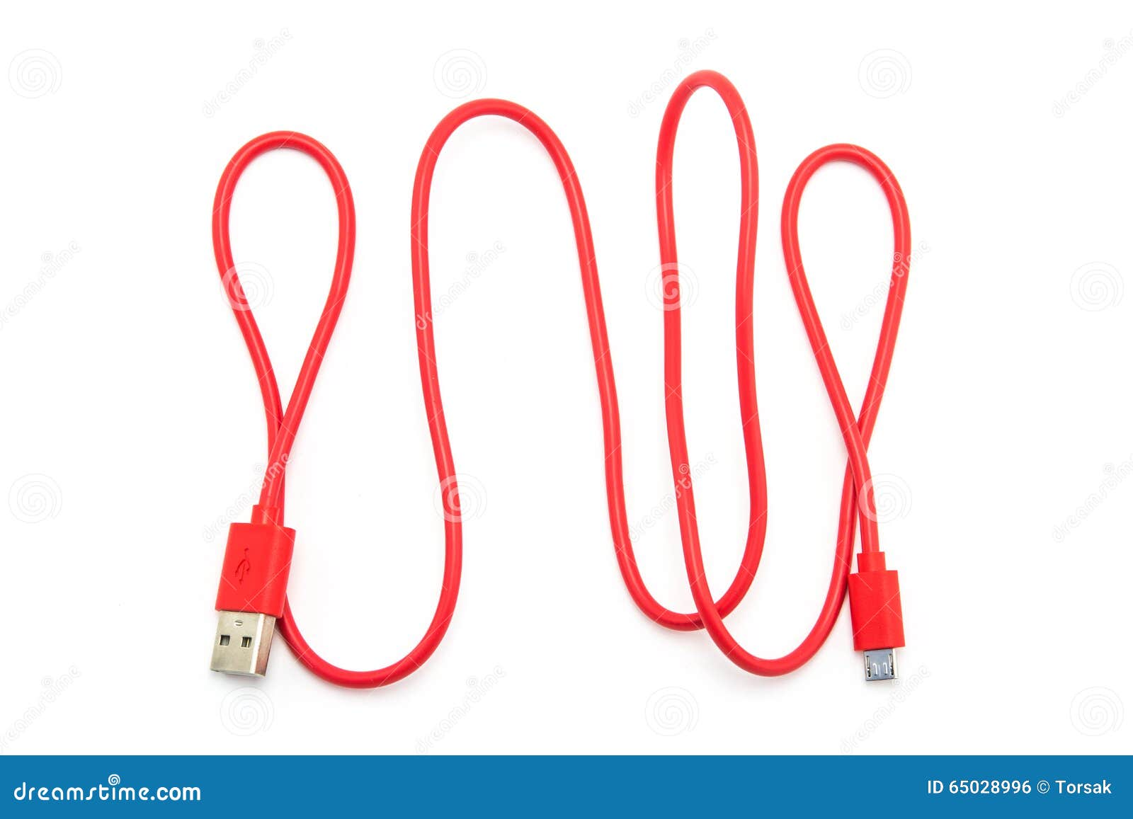 Red USB Cable Plug stock photo. Image of macro, interconnect - 65028996