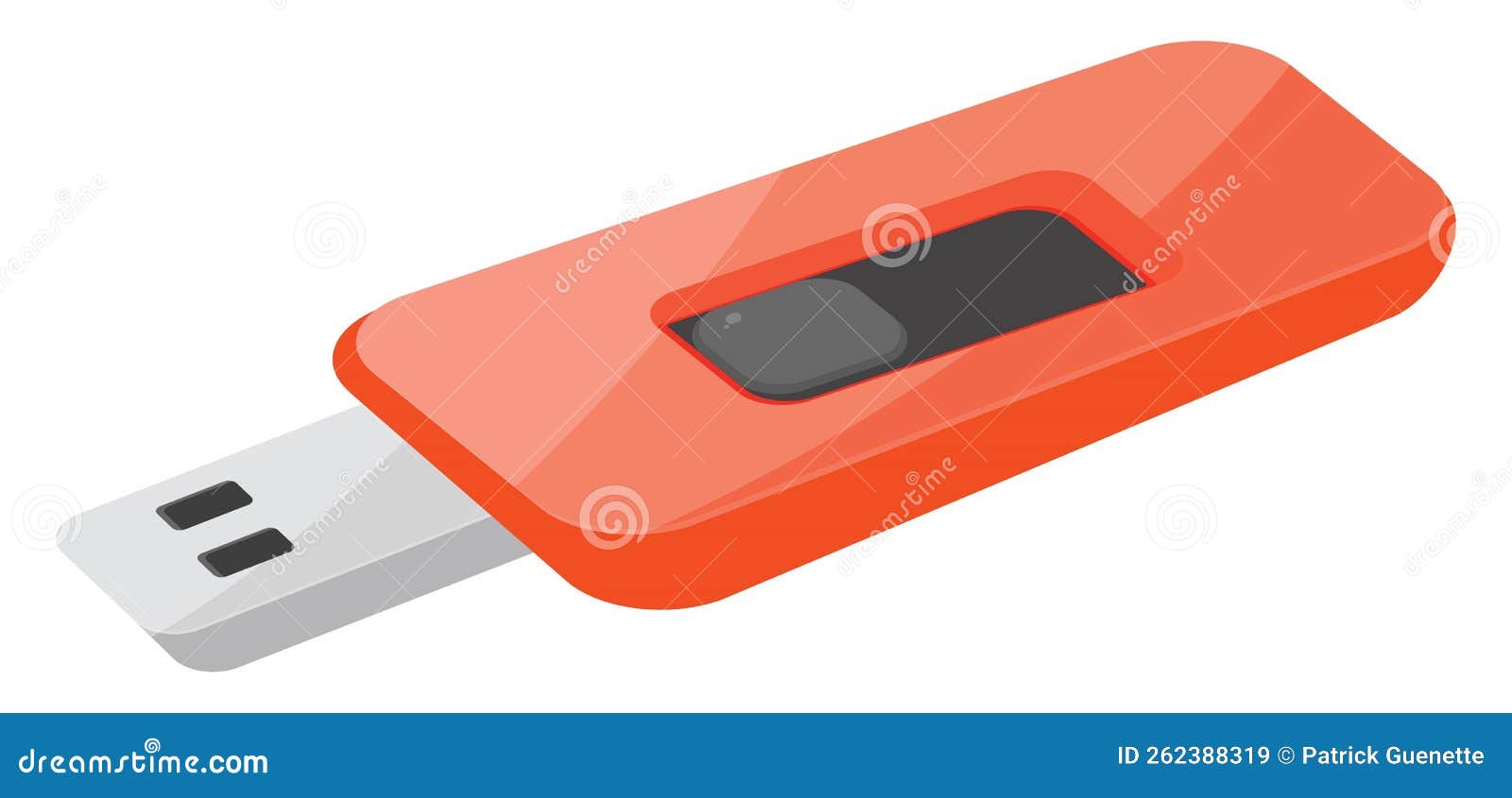 Red USB Drive, icon stock vector. Illustration of data - 262388319