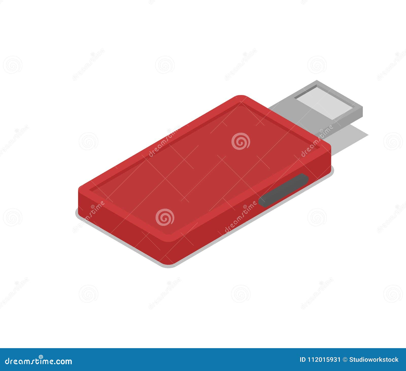Red Usb Drive Isometric 3D Icon Stock Vector - Illustration of smart ...