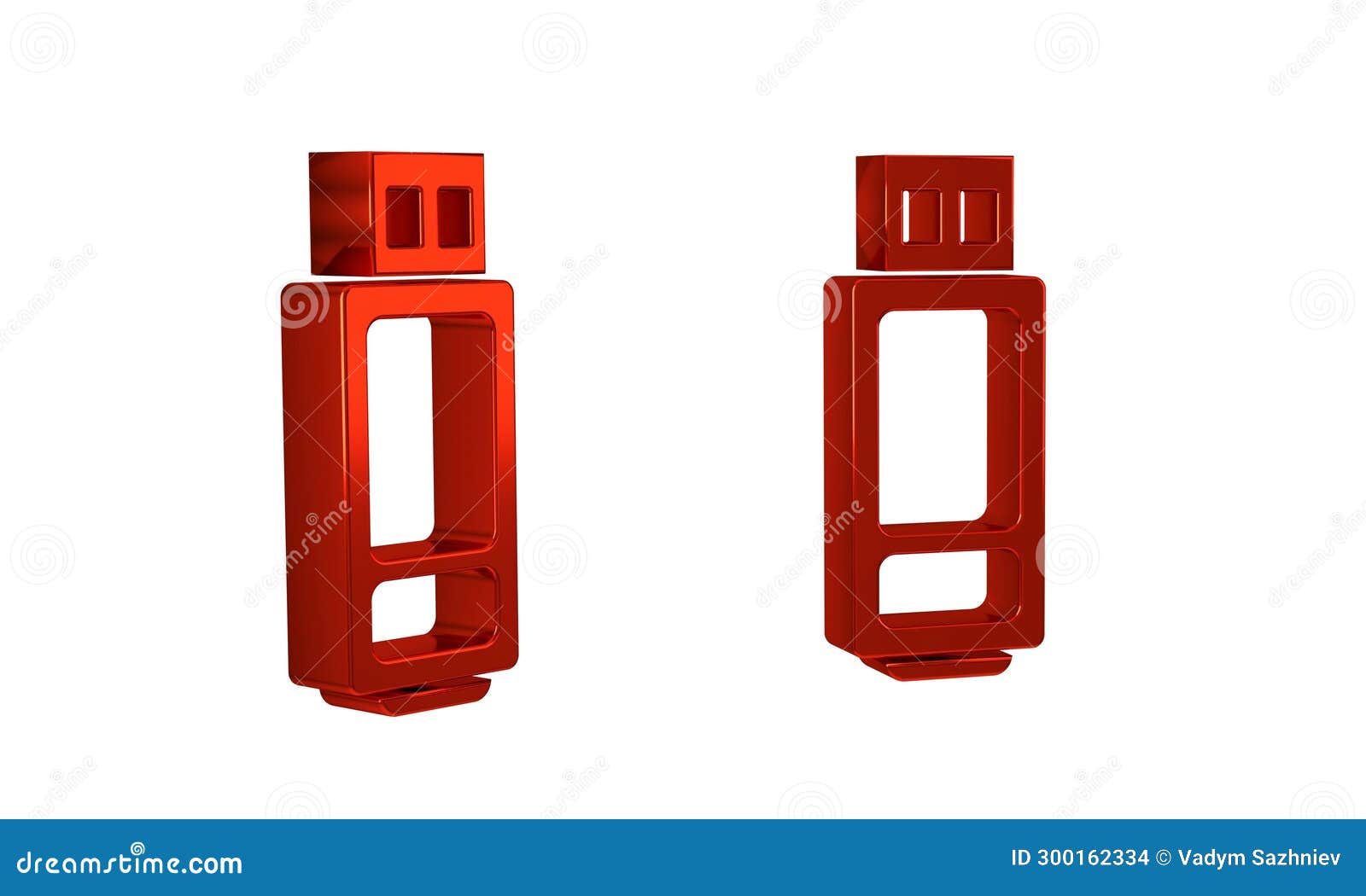 Red USB Flash Drive Icon Isolated on Transparent Background. Stock ...