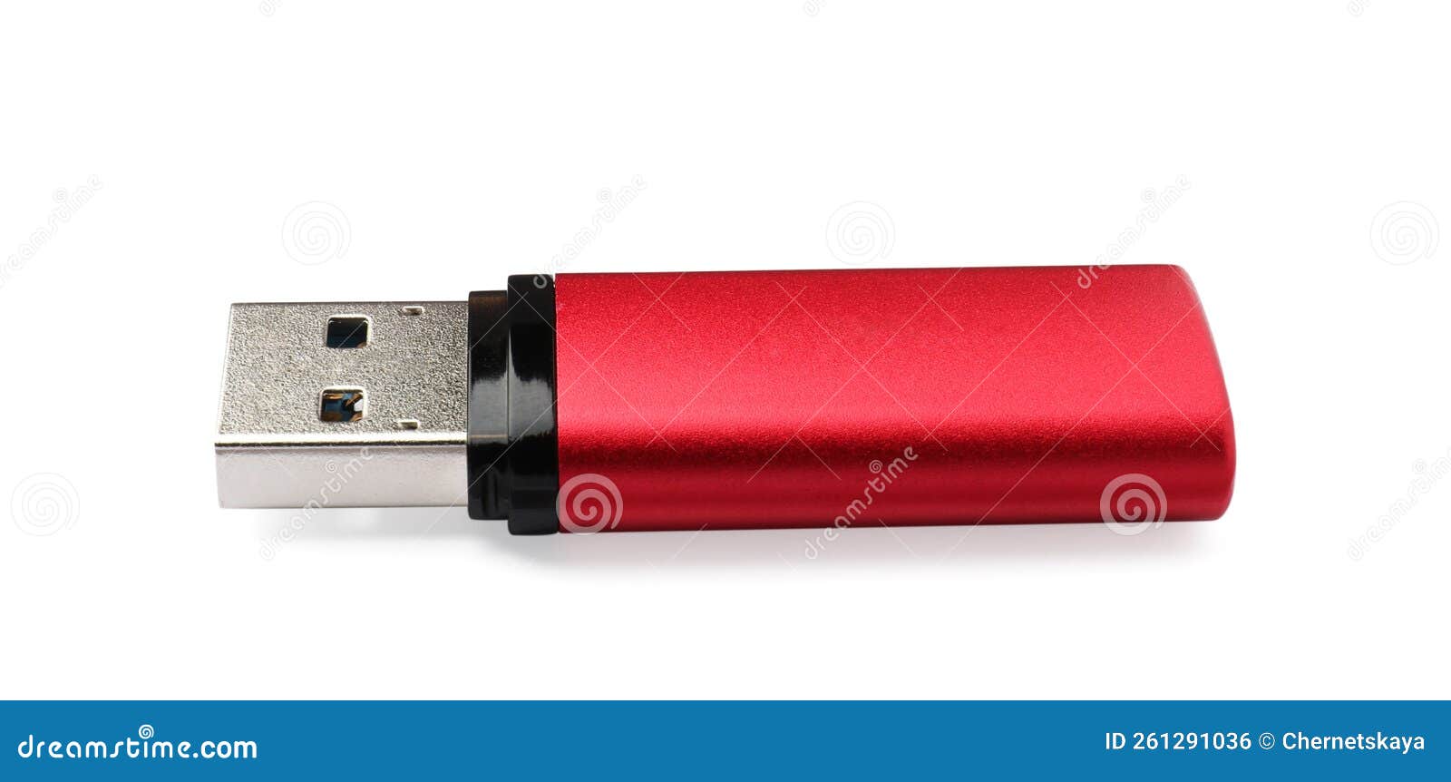 Red Usb Flash Drive Isolated on White Stock Photo - Image of object ...