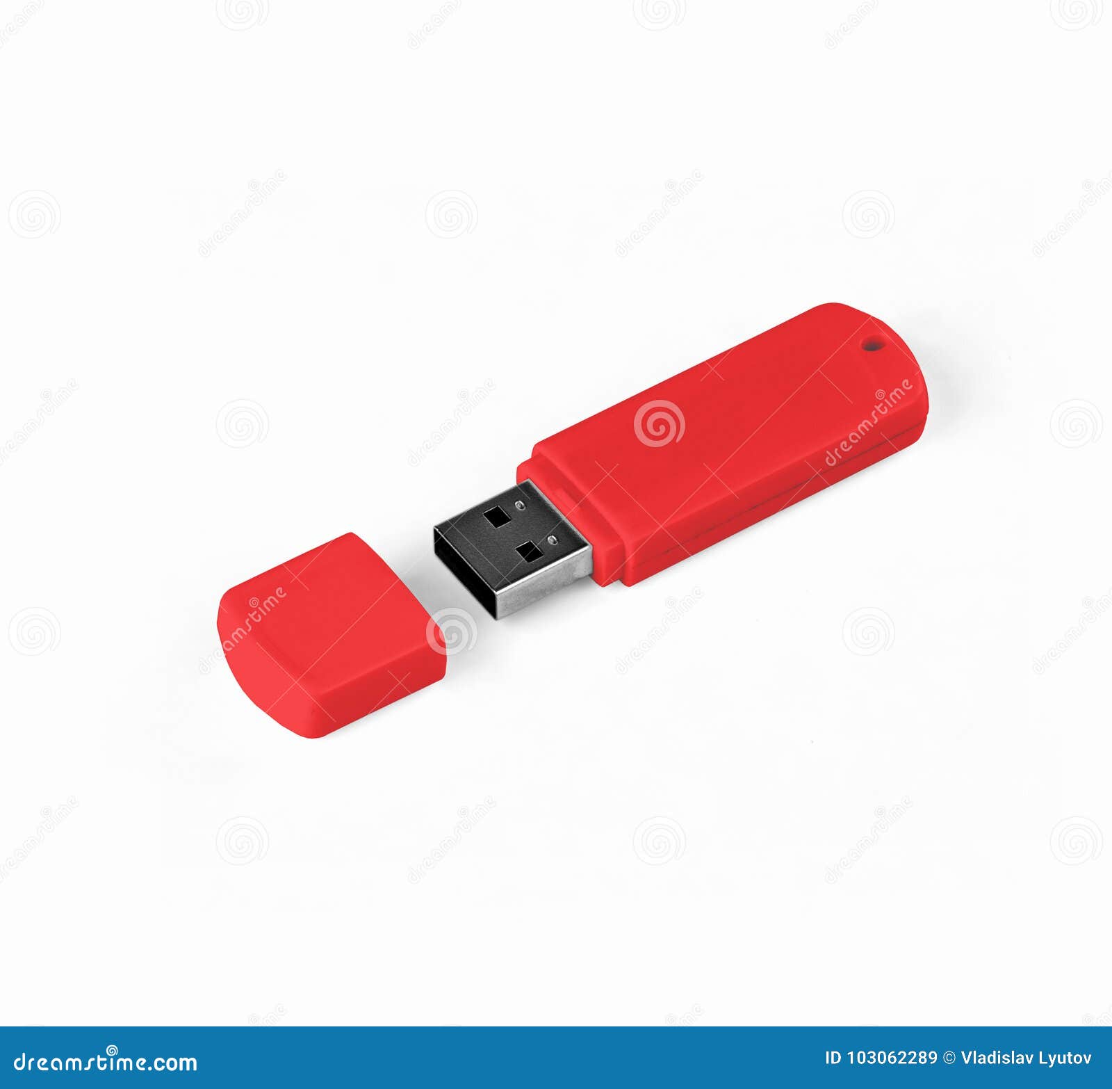 Red Usb Flash Drive on a White Background. Stock Image - Image of ...
