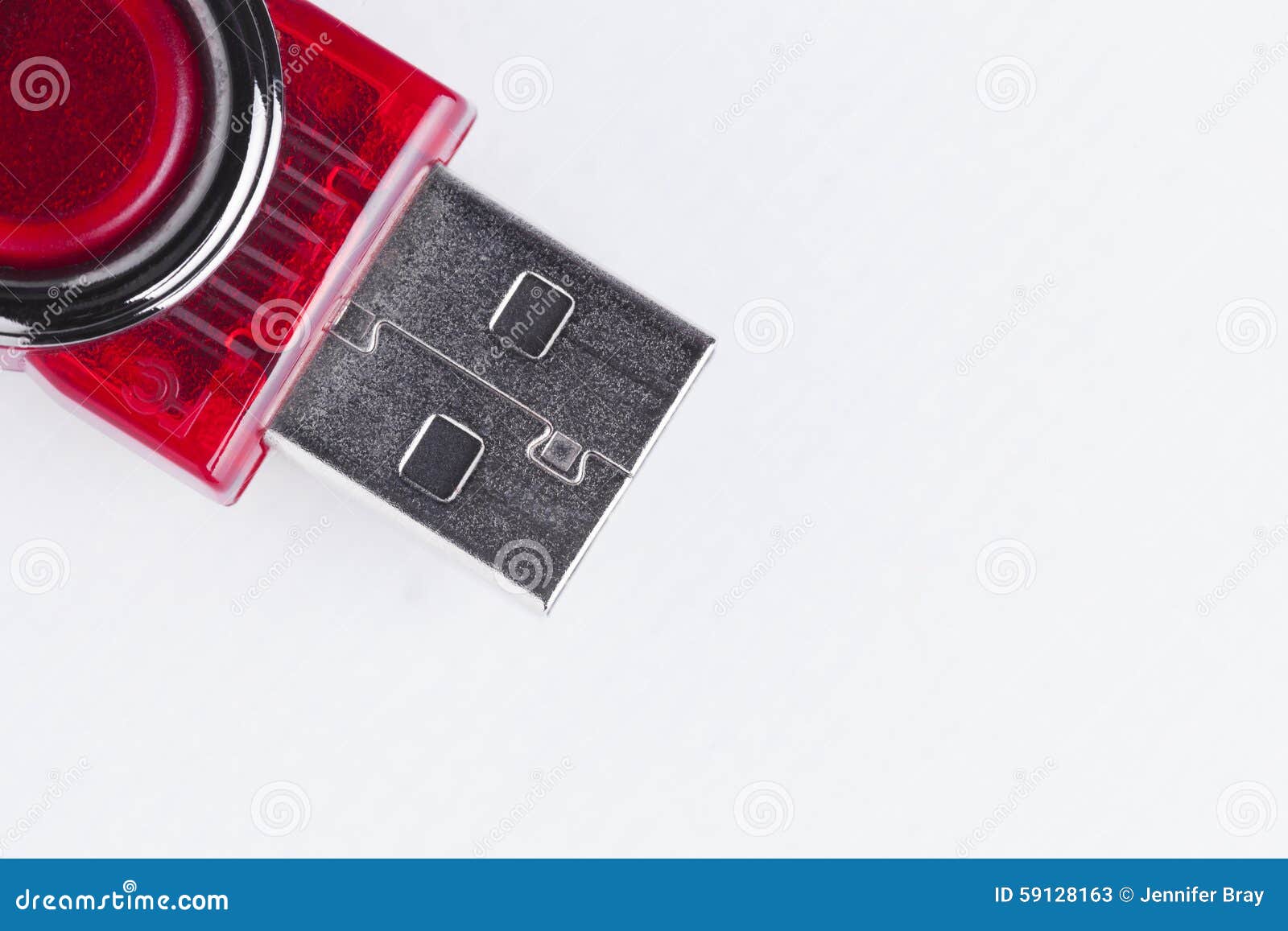 Red USB Flash Drive on White Background Stock Image - Image of backup ...