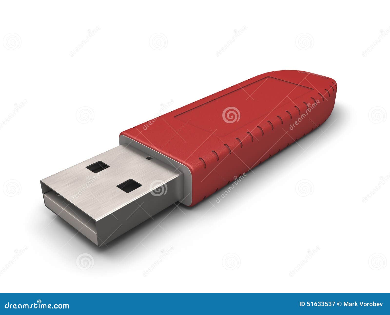 Red USB Flash Drive on White Stock Illustration - Illustration of ...