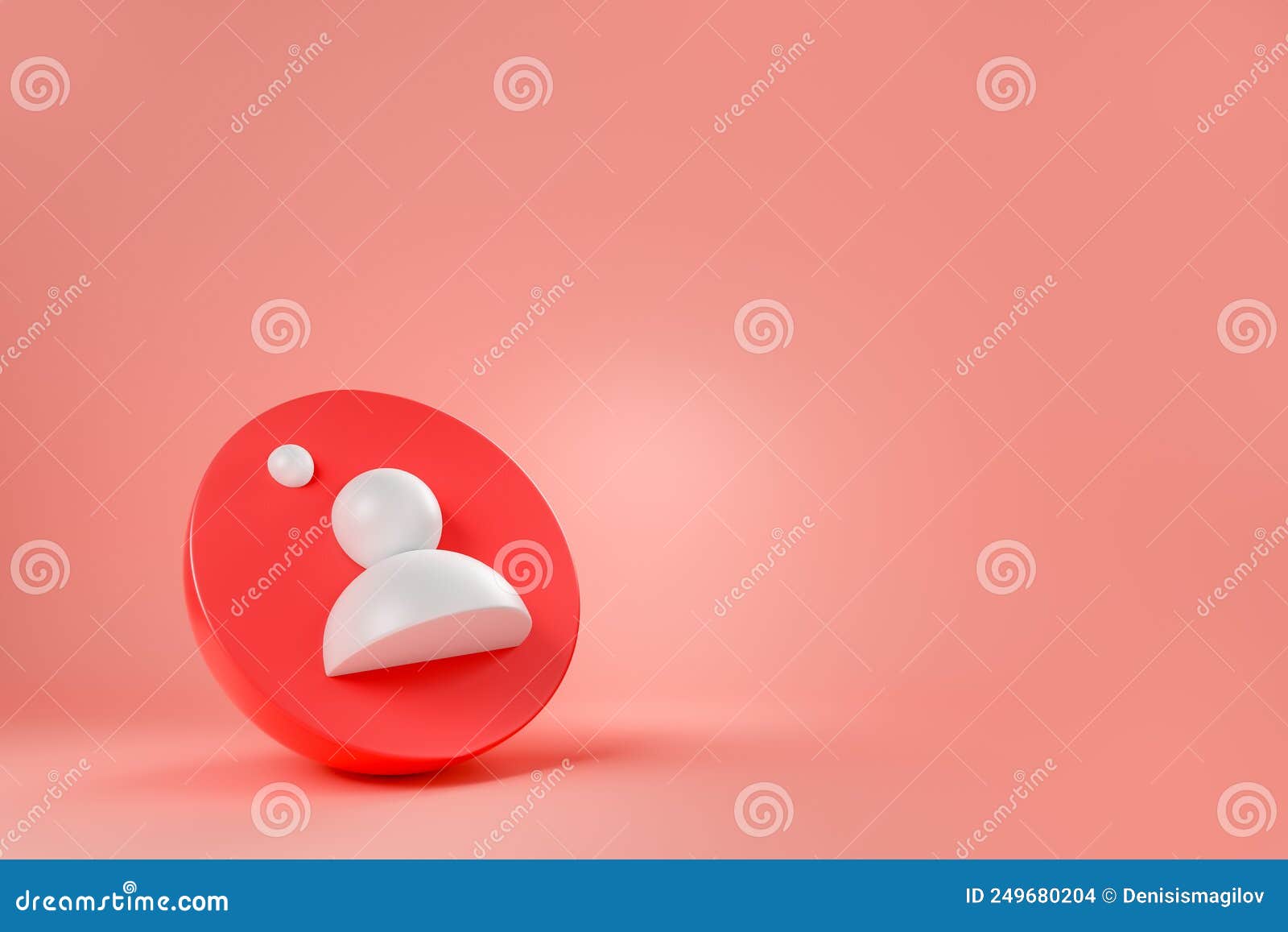 Red User Profile Icon, Access Denied. Copy Space Stock Illustration ...