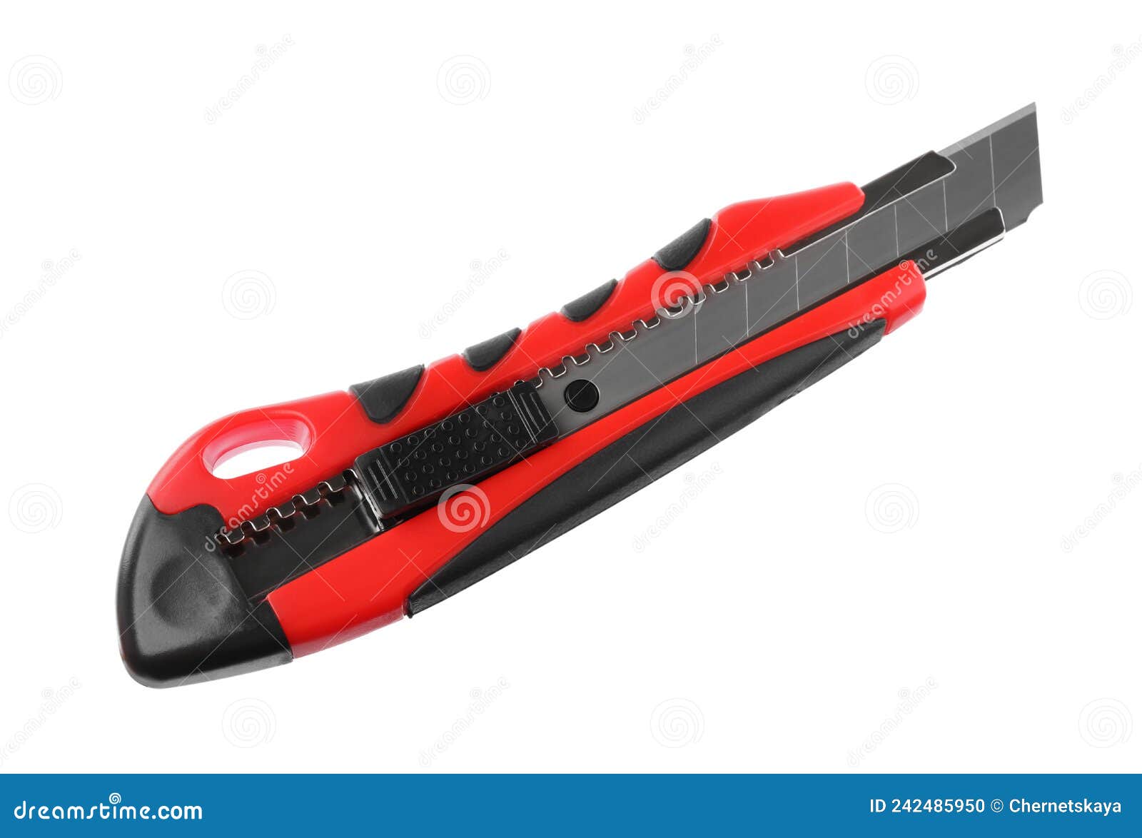Red Utility Knife Isolated on White. Construction Tool Stock Photo ...