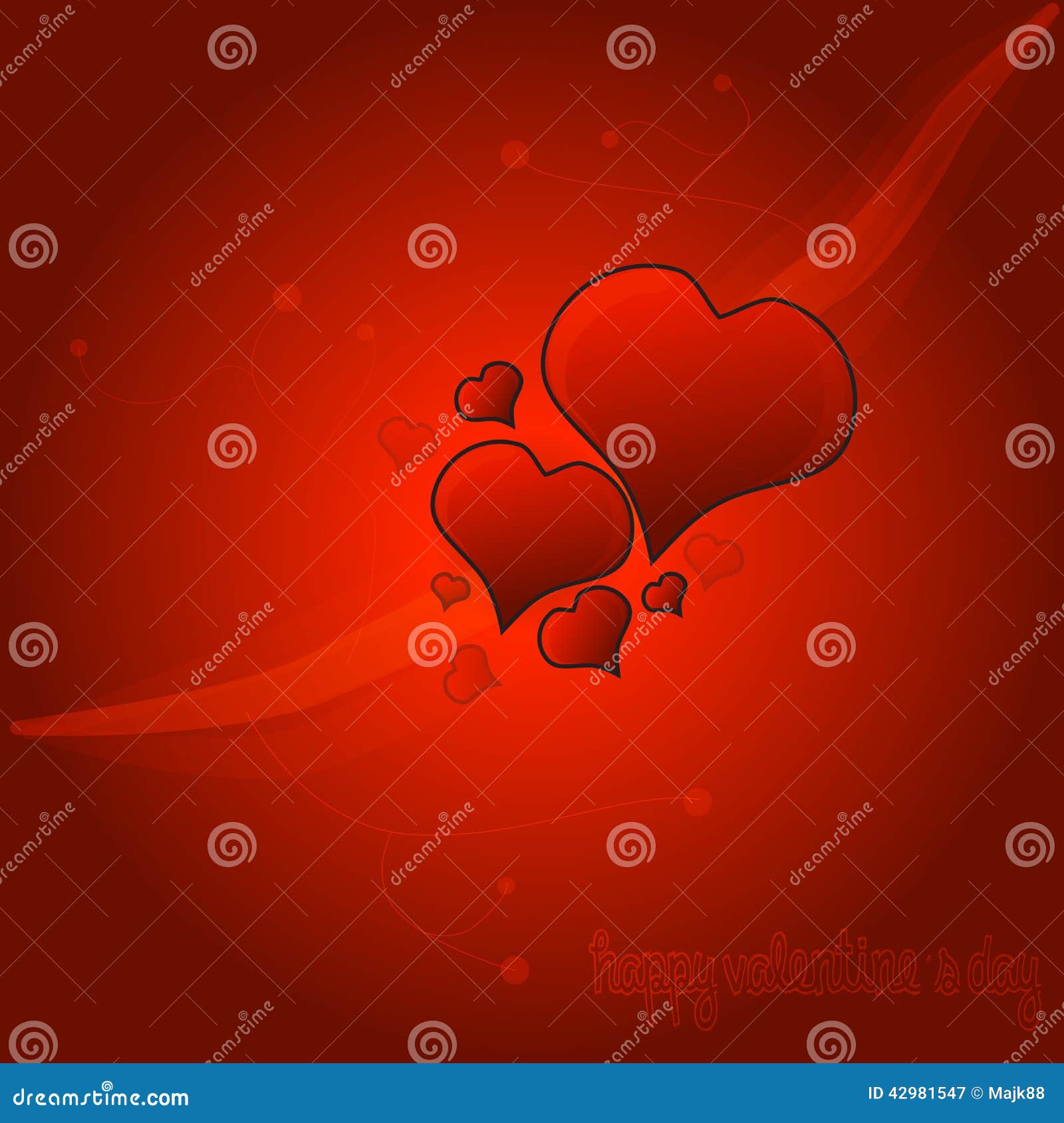 Red Valentine Heart Background Stock Illustration - Illustration of ...