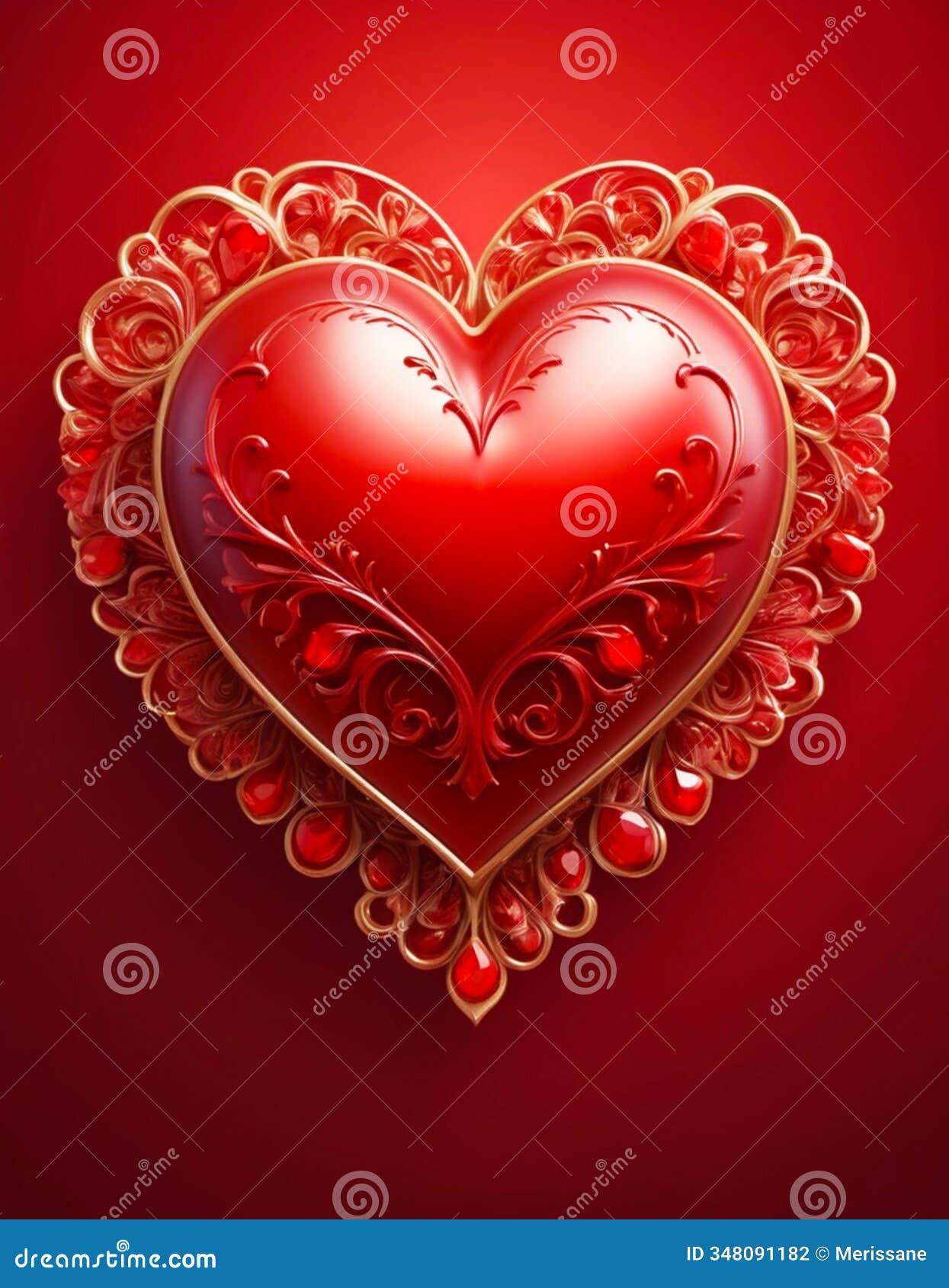 Red Valentine Heart Icon. Heart Shape Isolated on Gradient Light Red ...