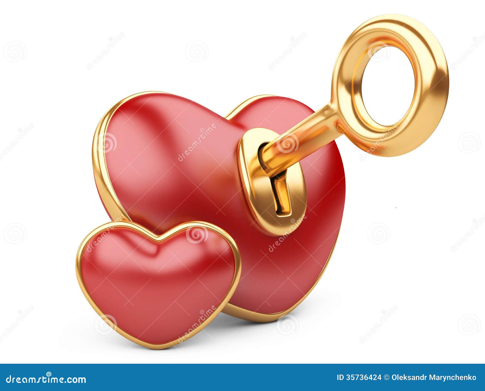 Red Valentine Heart with a Keyhole and Key. Stock Illustration ...