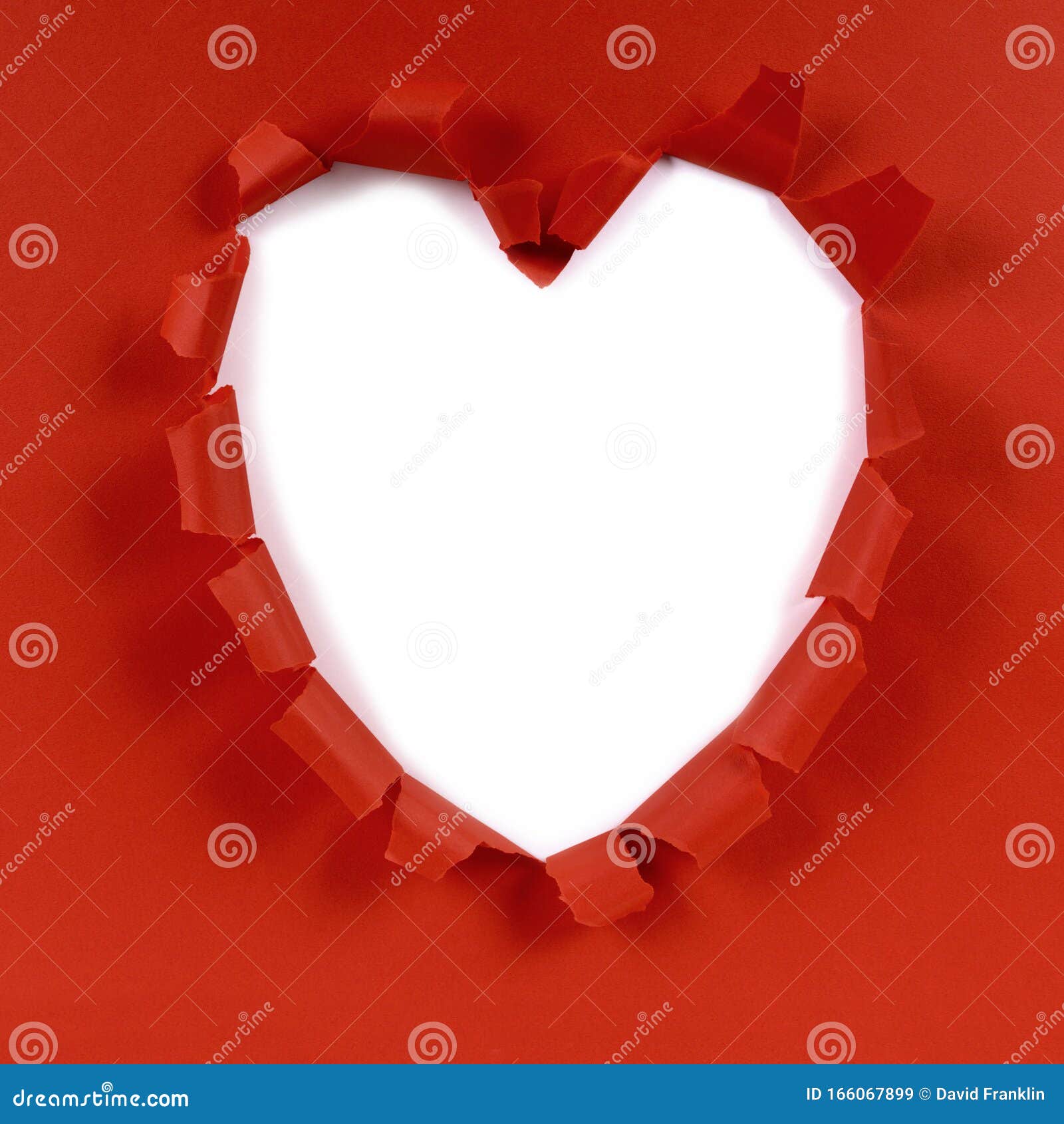 Red Valentine Heart Shape Torn Paper, White Background Stock Image ...