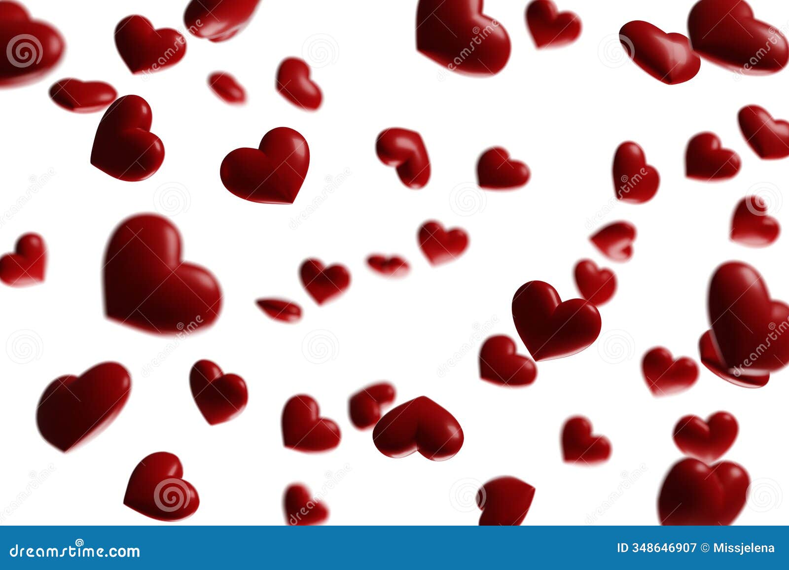 Red Valentine S Hearts Falling Isolated on Transparent White Background ...