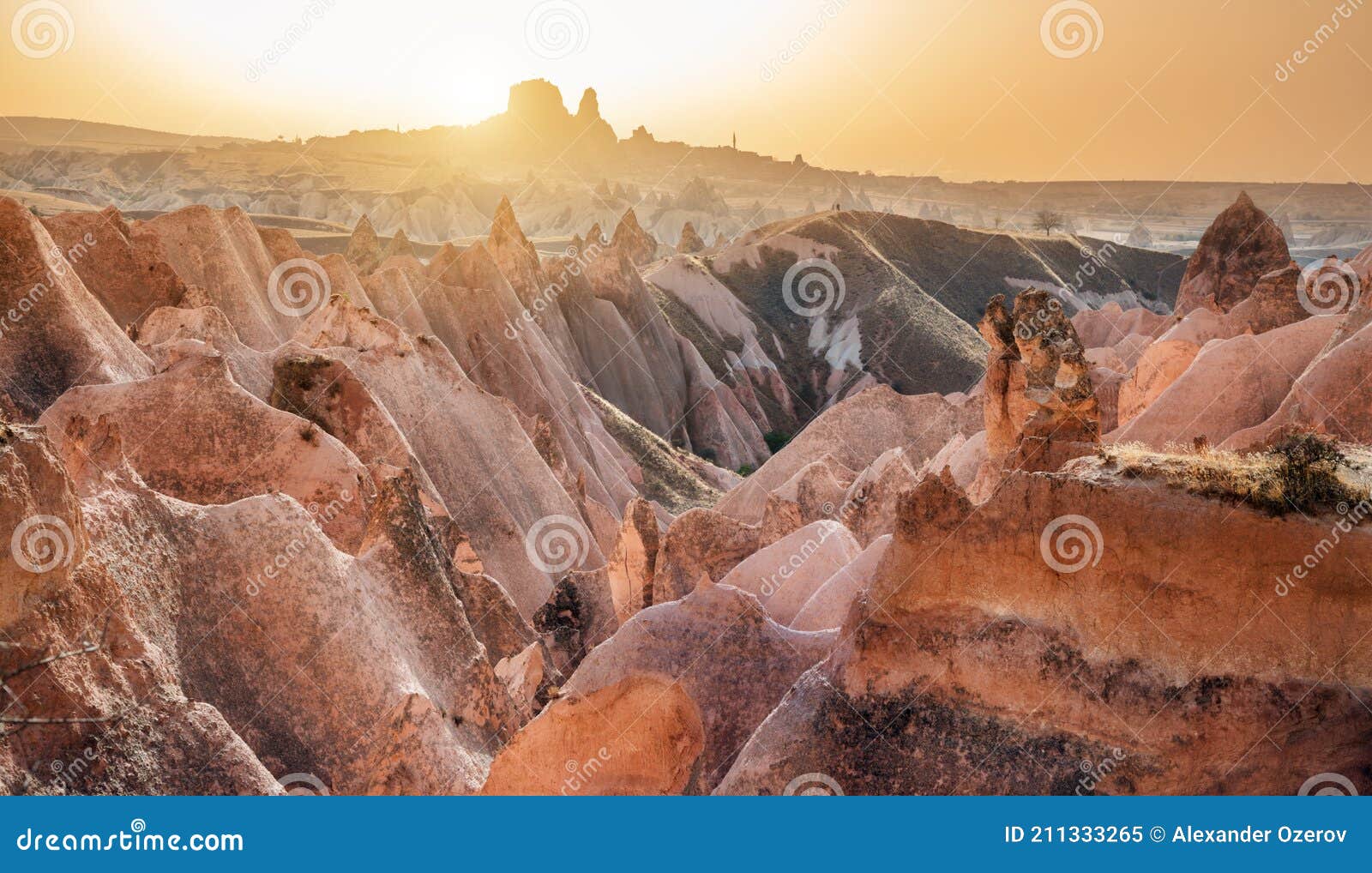 Red Valley in Cappadocia at Sunset Time, Central Anatolia,Turkey Stock ...