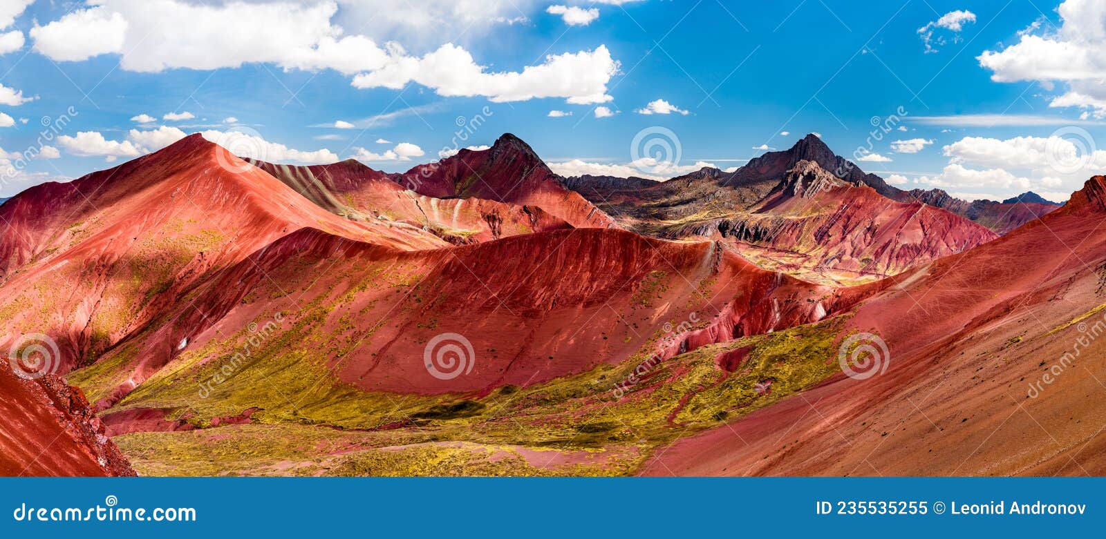 Red Valley at Vinicunca Rainbow Mountain in Peru Stock Image - Image of ...