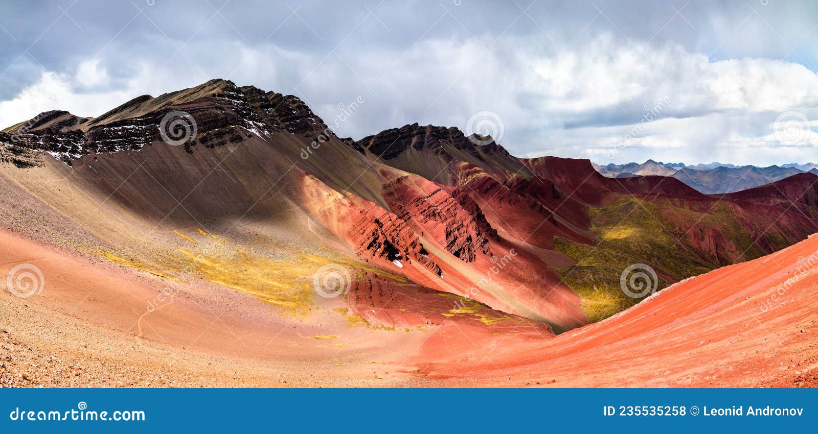 Red Valley at Vinicunca Rainbow Mountain in Peru Stock Photo - Image of ...
