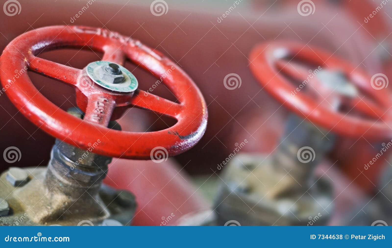Red valve stock photo. Image of pipe, fence, distribution - 7344638