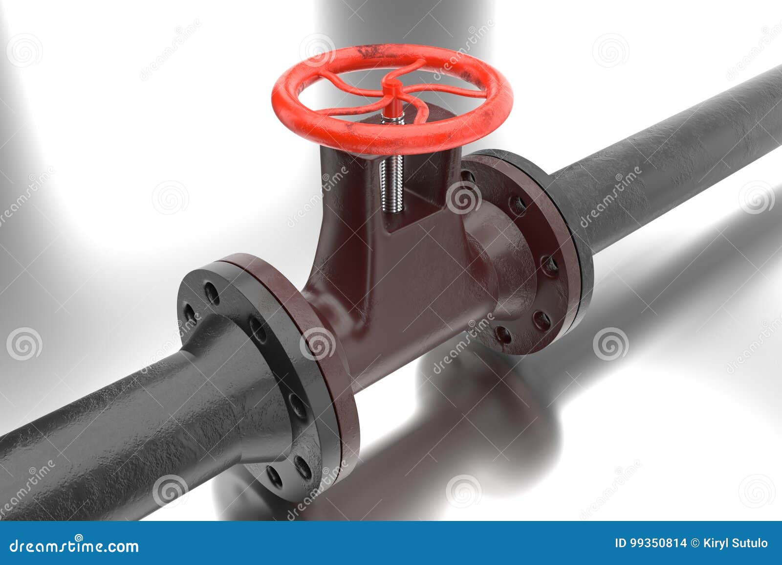 Red Valve on White Background. Stock Illustration - Illustration of ...